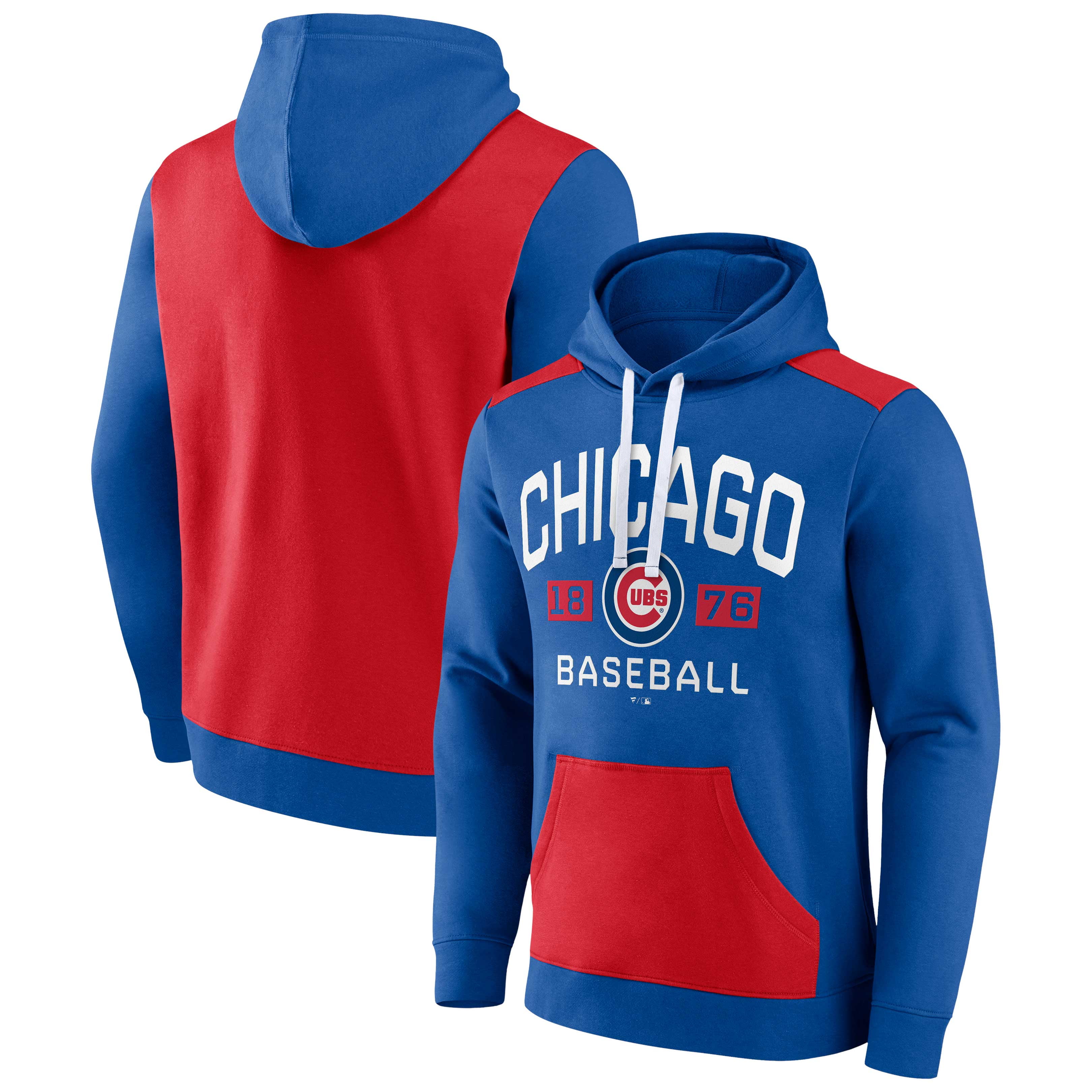 Fanatics Men's Chicago Cubs Pullover Hoodie, Royal and Red, Fleece ...