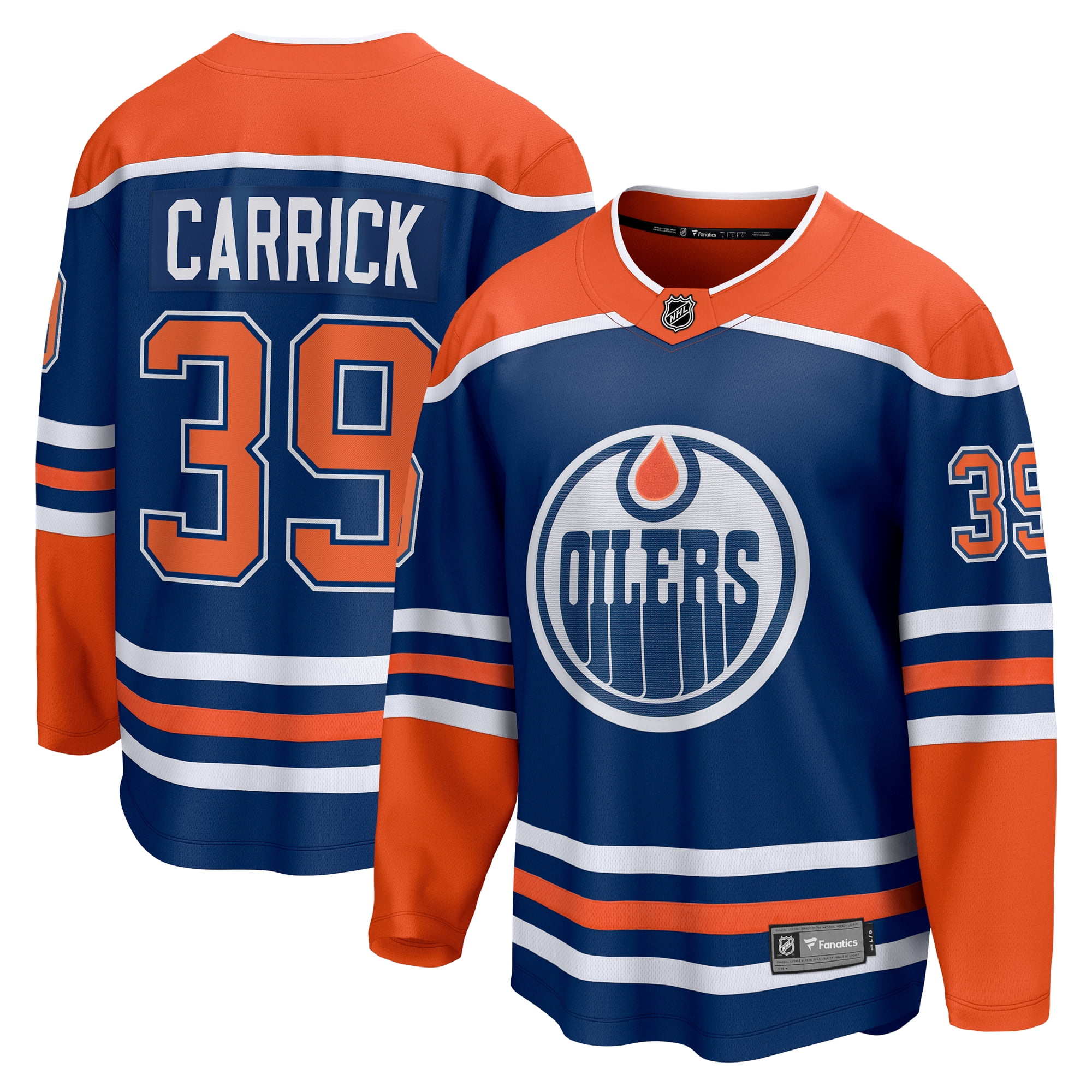 Men's Fanatics Sam Carrick Royal Edmonton Oilers Home Premier Breakaway ...