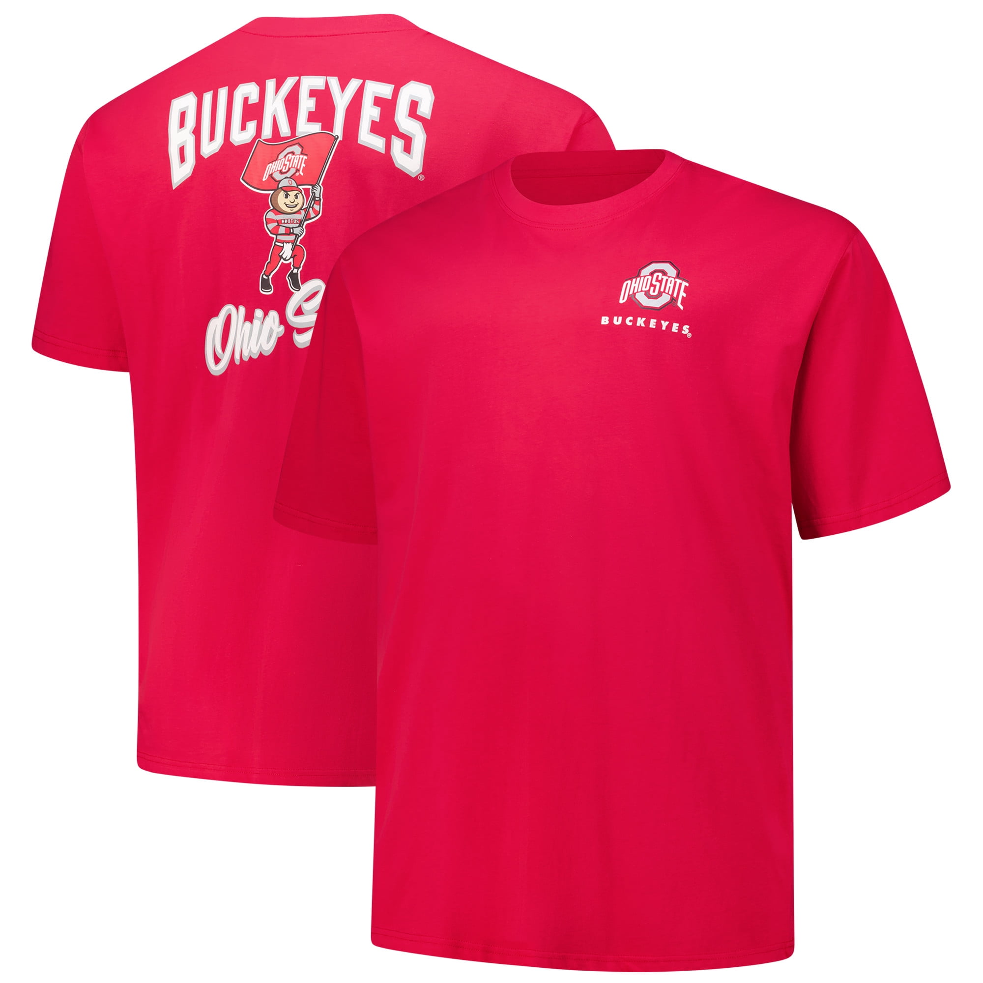 Men's Fanatics Scarlet Ohio State Buckeyes Big & Tall Helmet T-Shirt ...