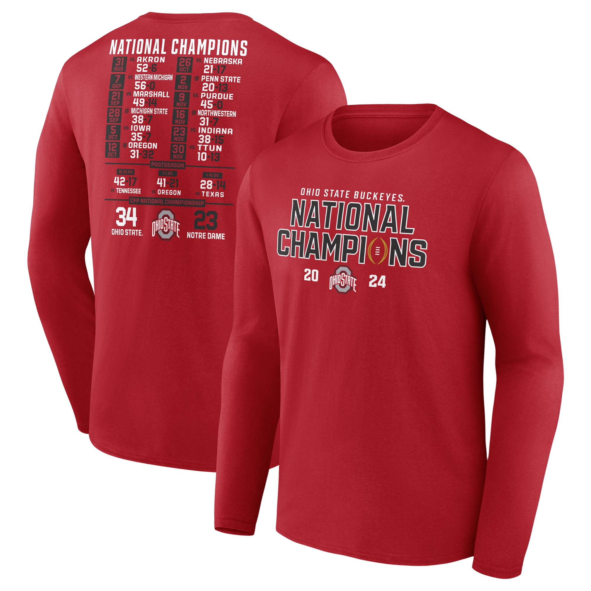Men's Fanatics Scarlet Ohio State Buckeyes College Football Playoff ...
