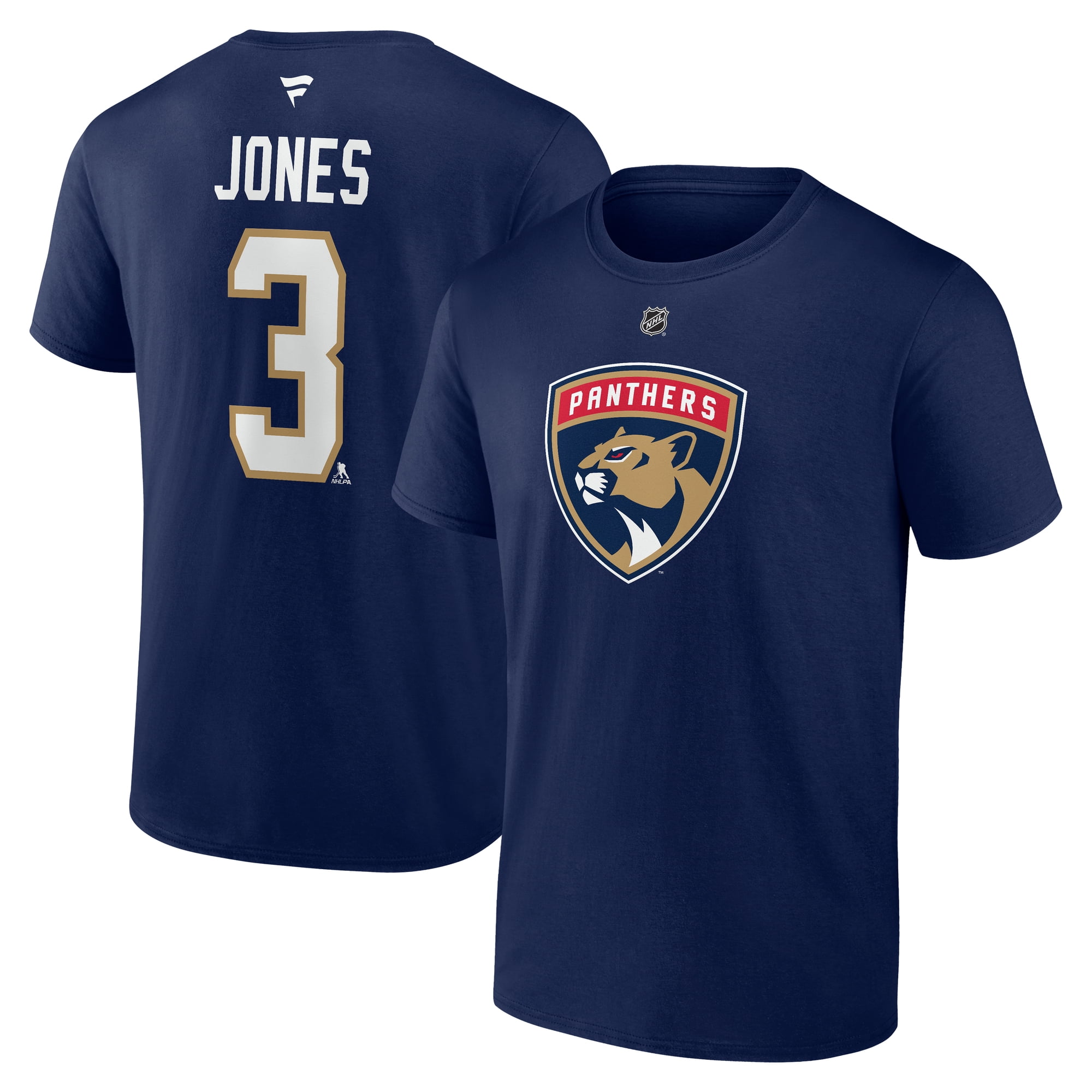 Men's Fanatics Seth Jones Navy Florida Panthers Authentic Stack Name ...