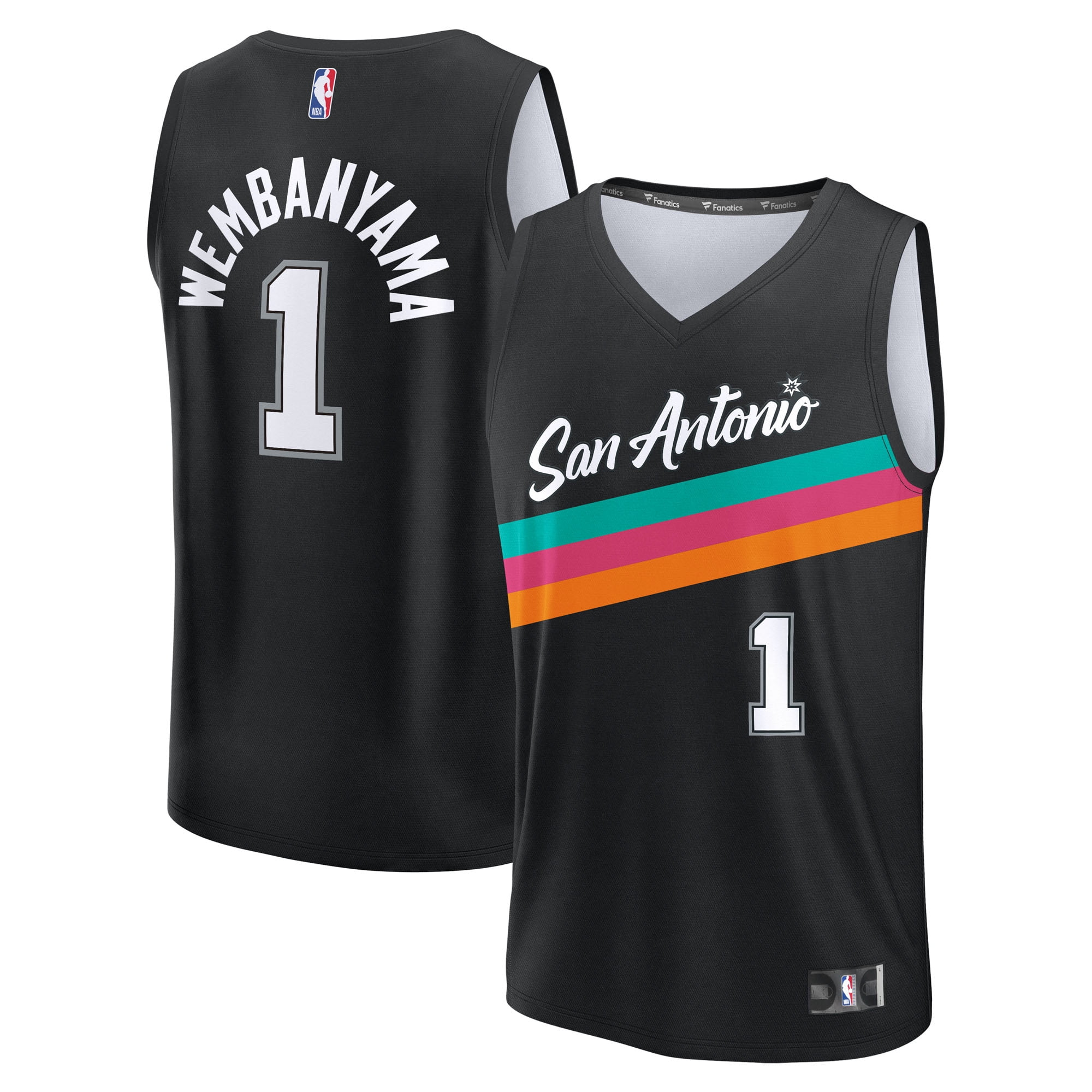 Men's Fanatics Victor Wembanyama Black San Antonio Spurs 2025/26 City ...