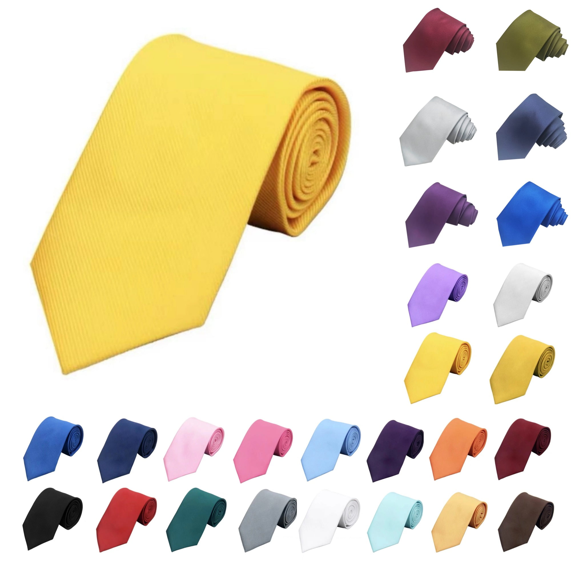 Men's Fashion Business 8cm Formal Wear Solid Color Polyester Silk Hand ...