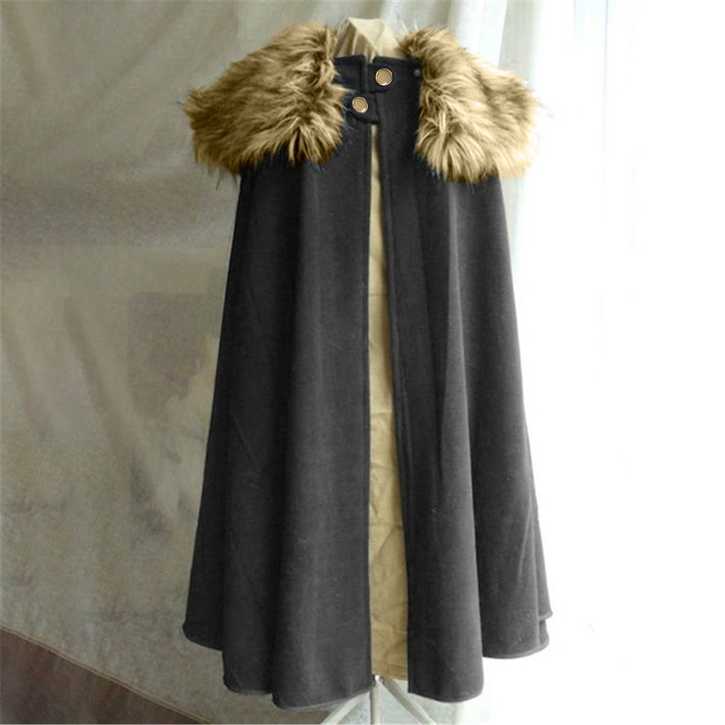 Men's Fashion CloakCollar Long Cloak Winter Show Costume Top BlouseMens ...
