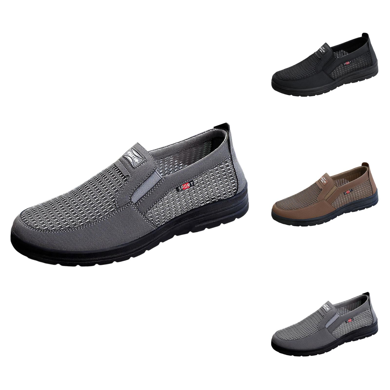 Men's Fashion Mesh Solid Color Sneakers Comfortable Running Shoes Ahoes ...