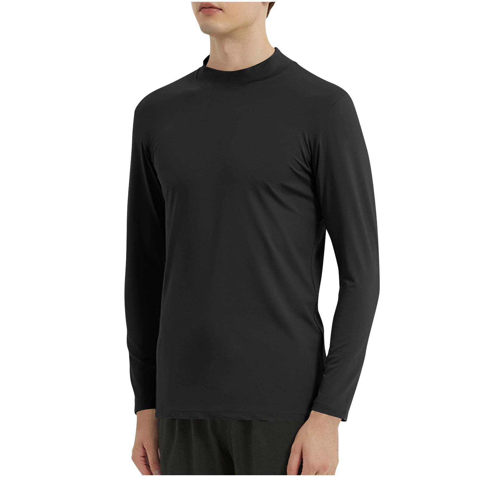 Men's Fashion Shirts Plus Size Turtleneck Long Sleeve Compression Tops ...