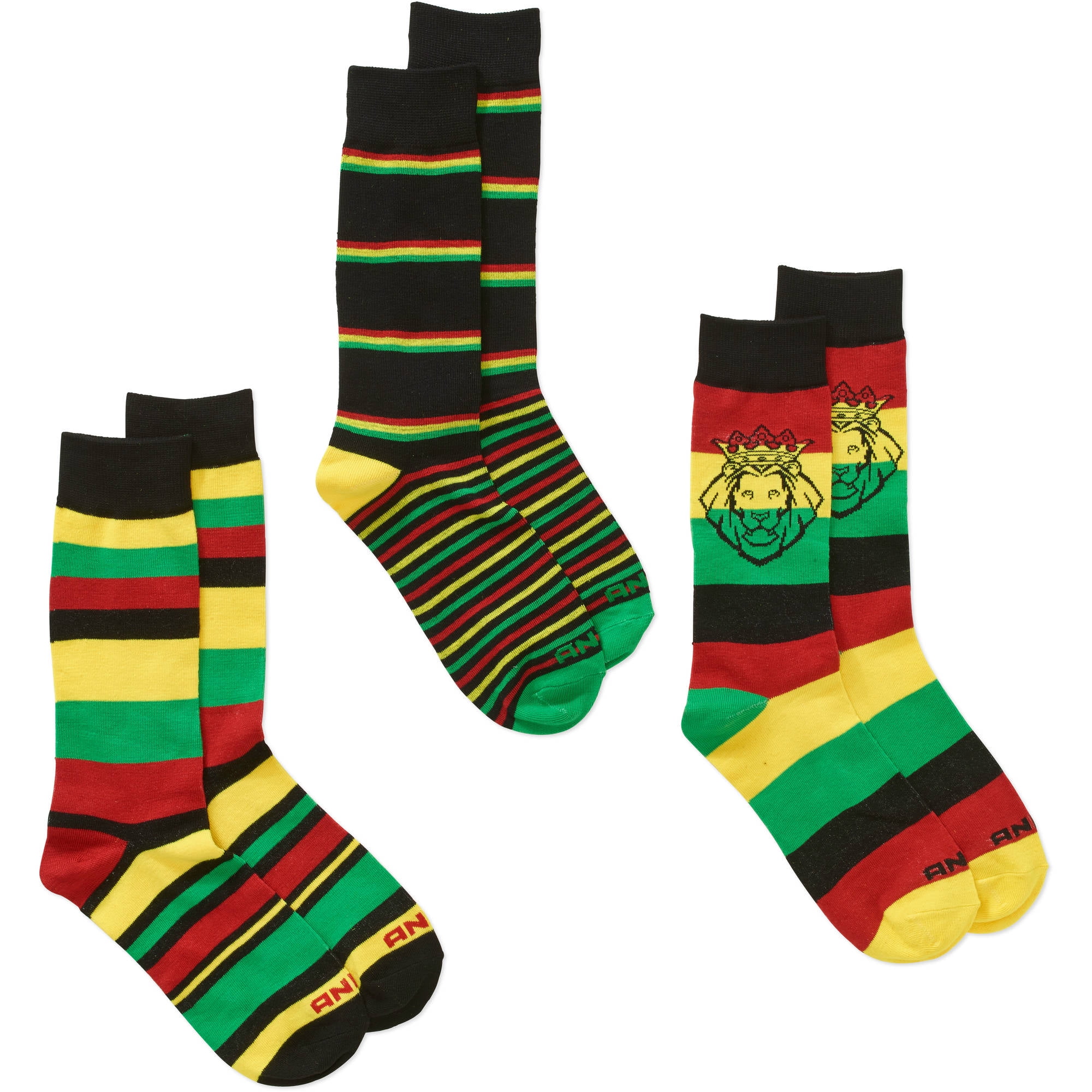Men's Fashion Socks Rasta, 3 Pack - Walmart.com