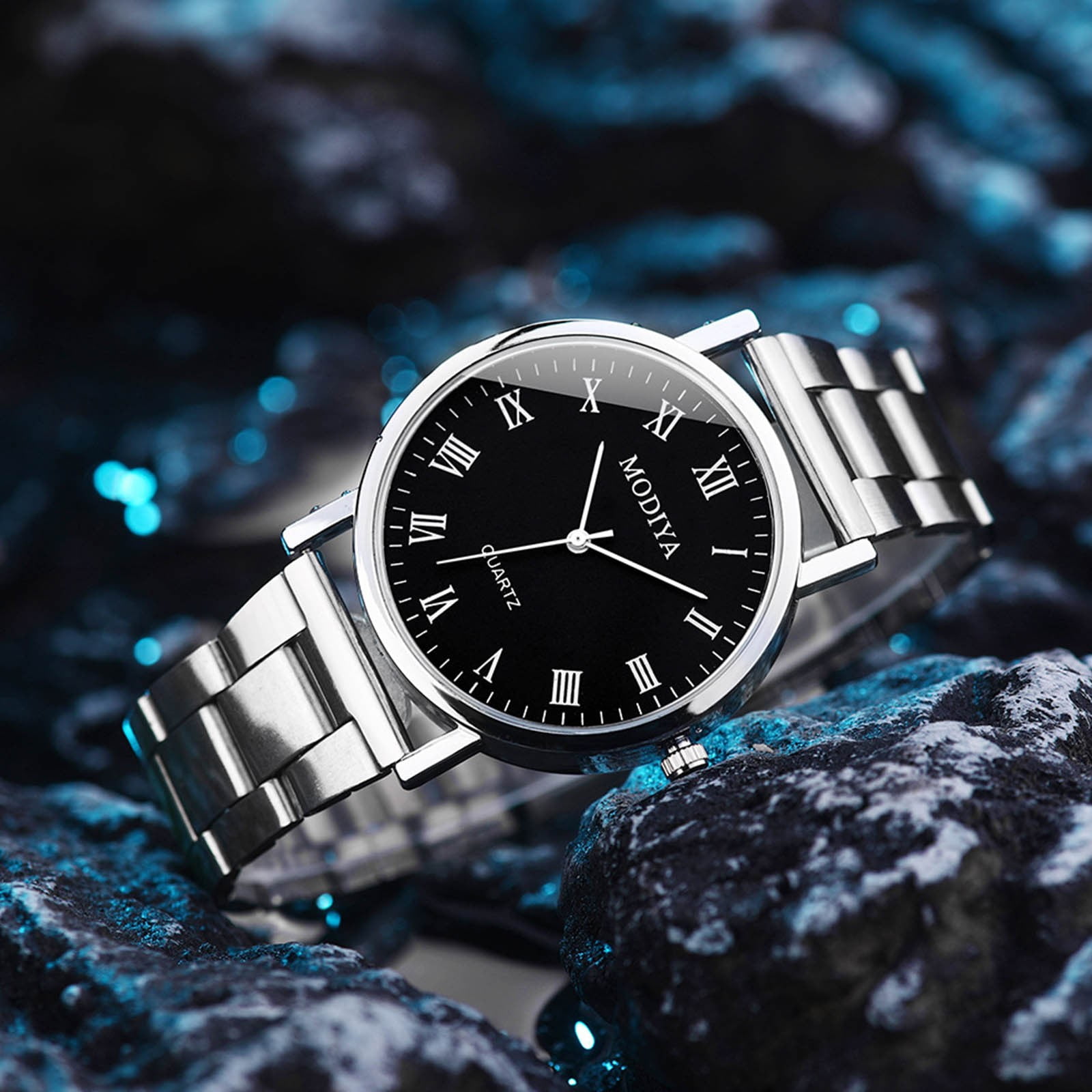 Men's Fashion Stainless Steel Watches Chronograph Wristwatches ...
