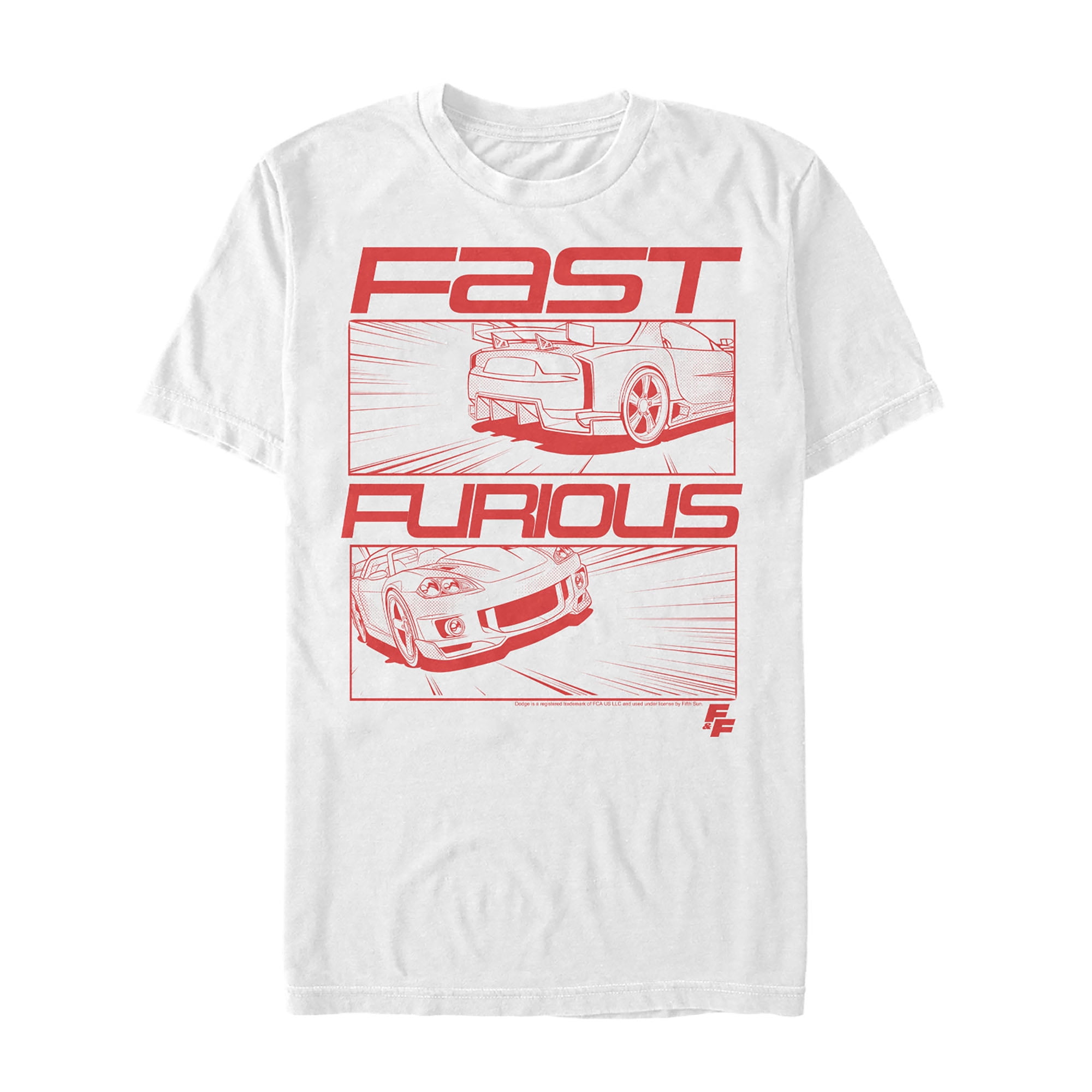 Men's Fast & Furious Comic Strip Speed Graphic Tee White Large ...