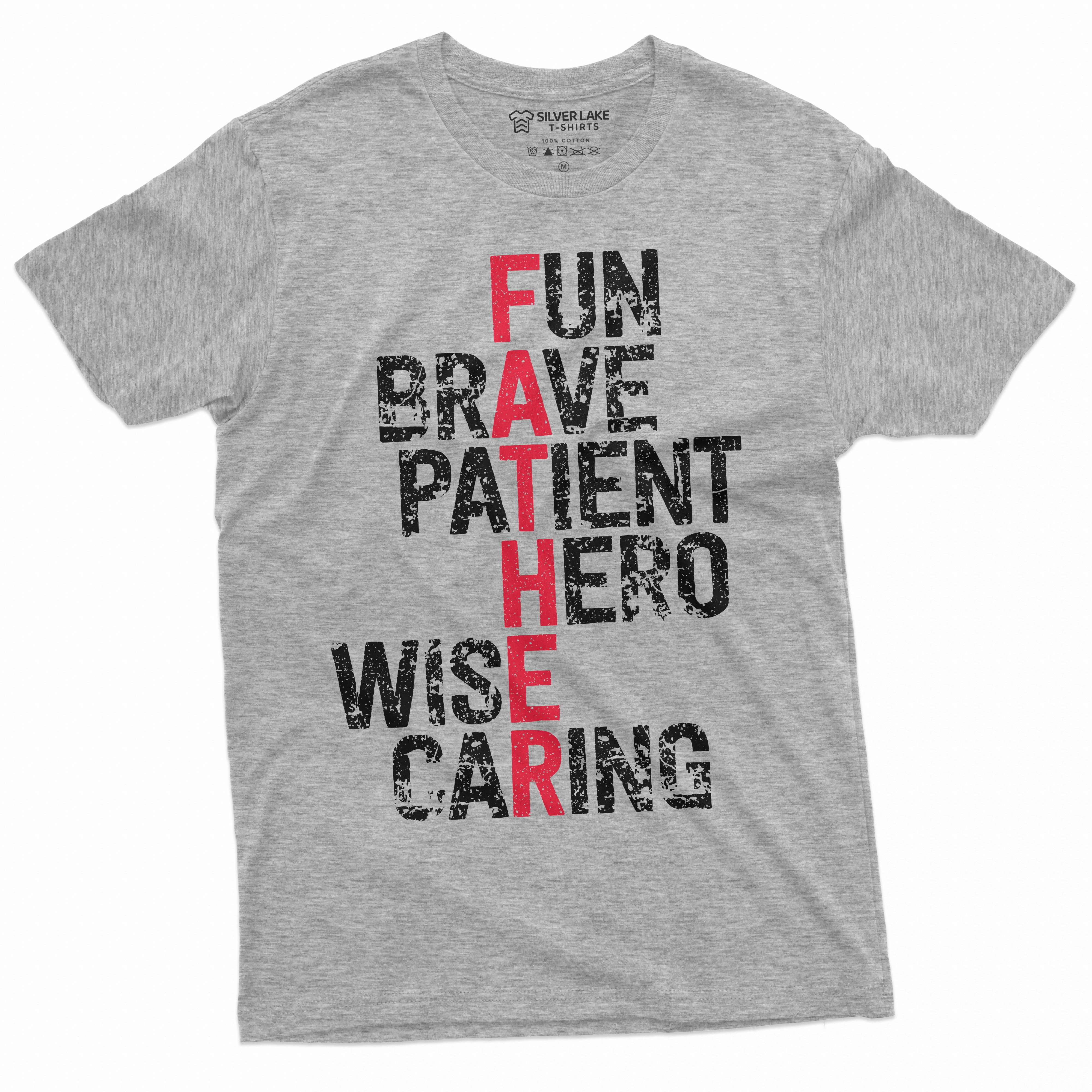 Men's Father definition T-shirt Father's day Brave Patient hero wise ...