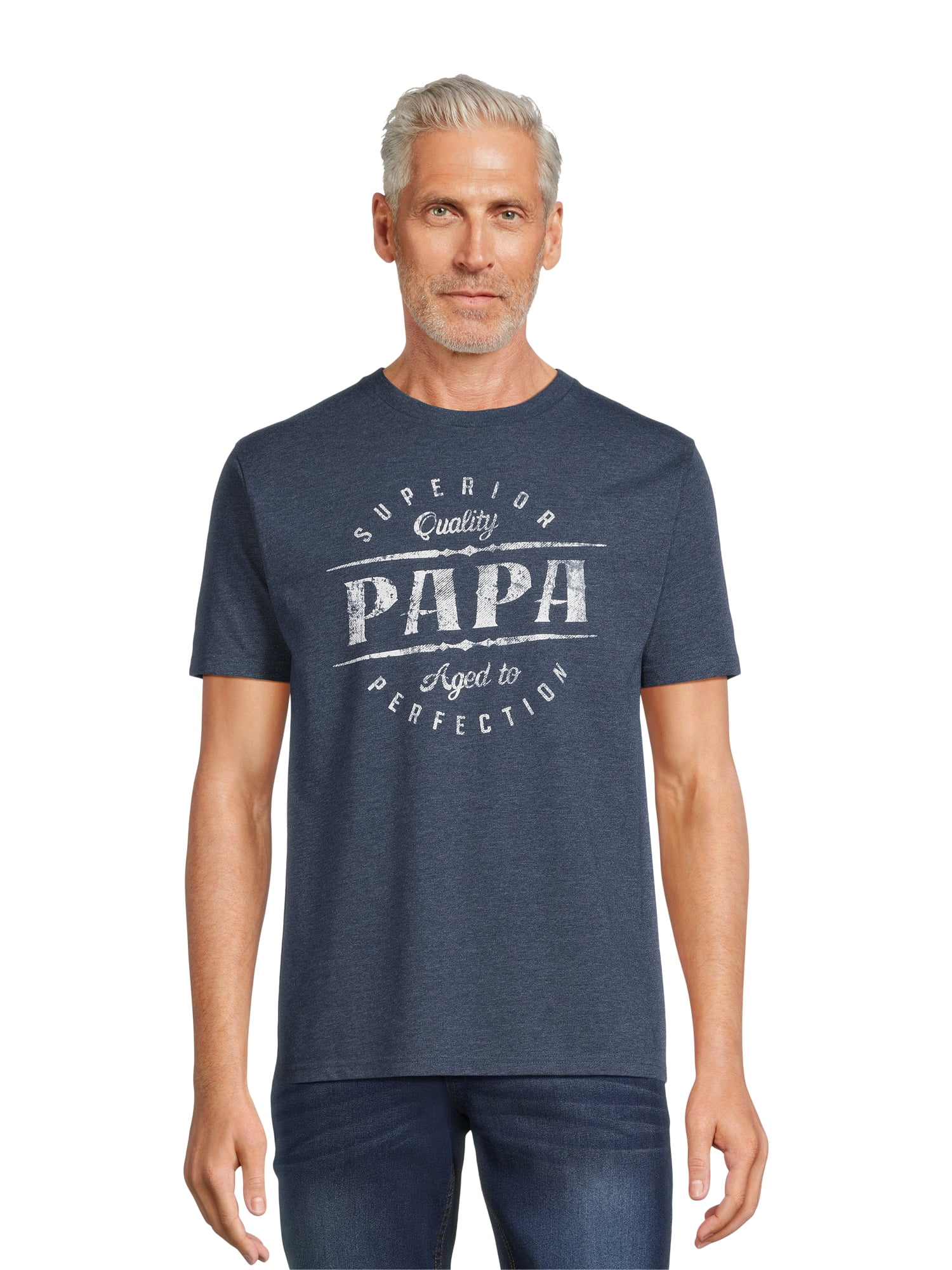 Men's Father's Day Vintage Label Papa Graphic Tee, Short Sleeve ...