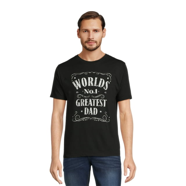 Men's Father's Day Vintage Label Dad Graphic Tee, Short Sleeve Crewneck ...
