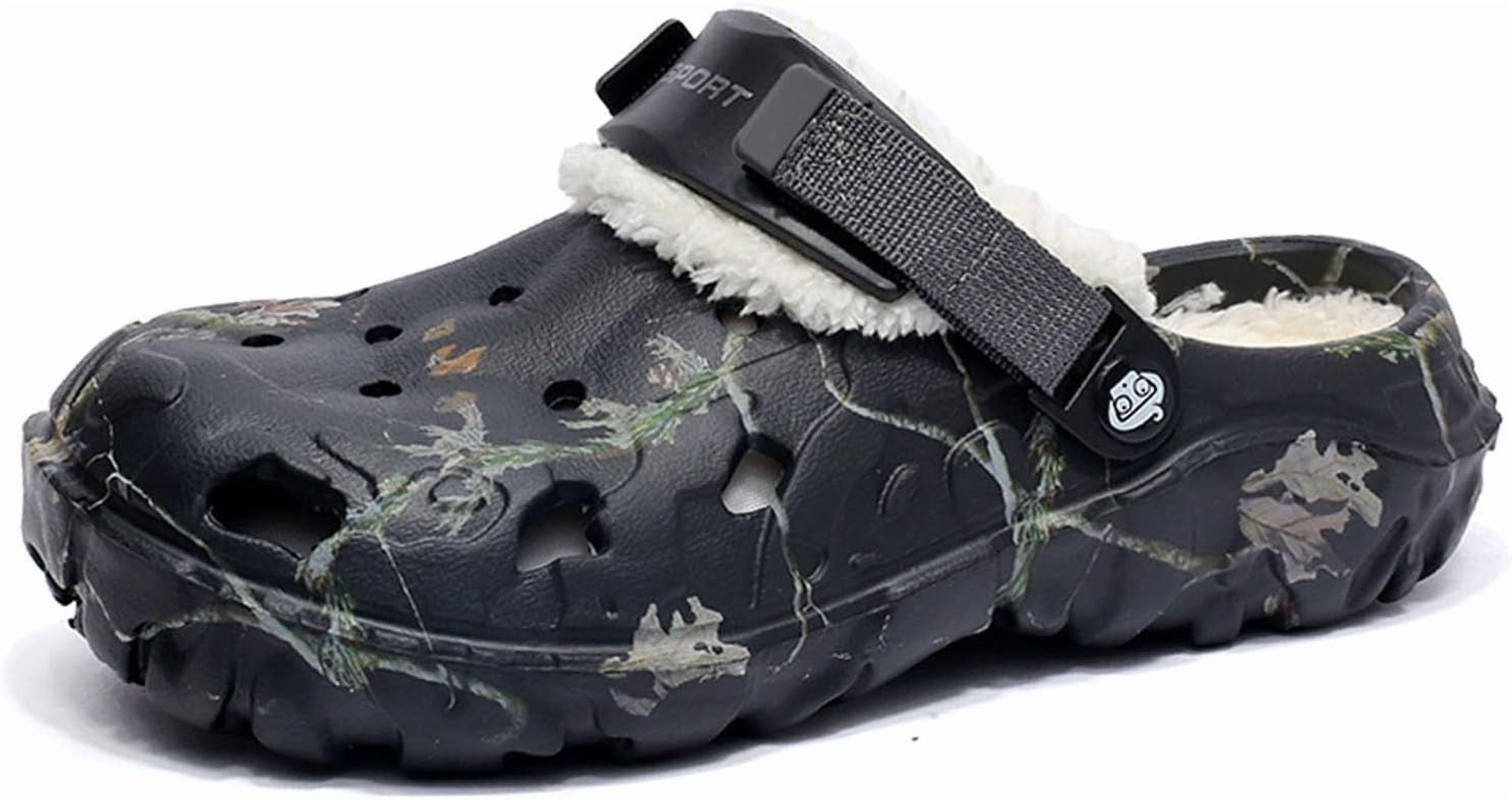 Men's Faux Fur Lined Clogs Winter Fuzzy Slippers Wide Width Slip on ...
