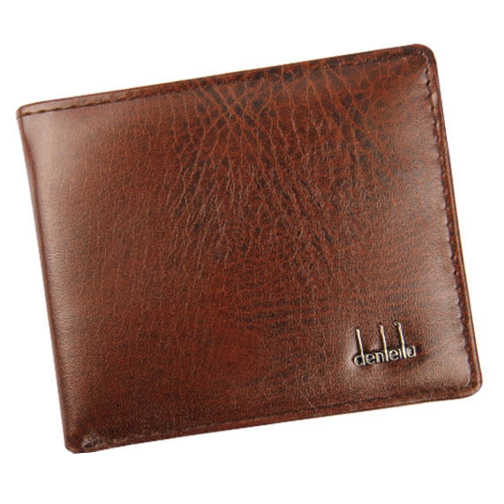 Men's Faux Leather Bifold Wallet Credit/ID Card Coin Holder Slim Short ...