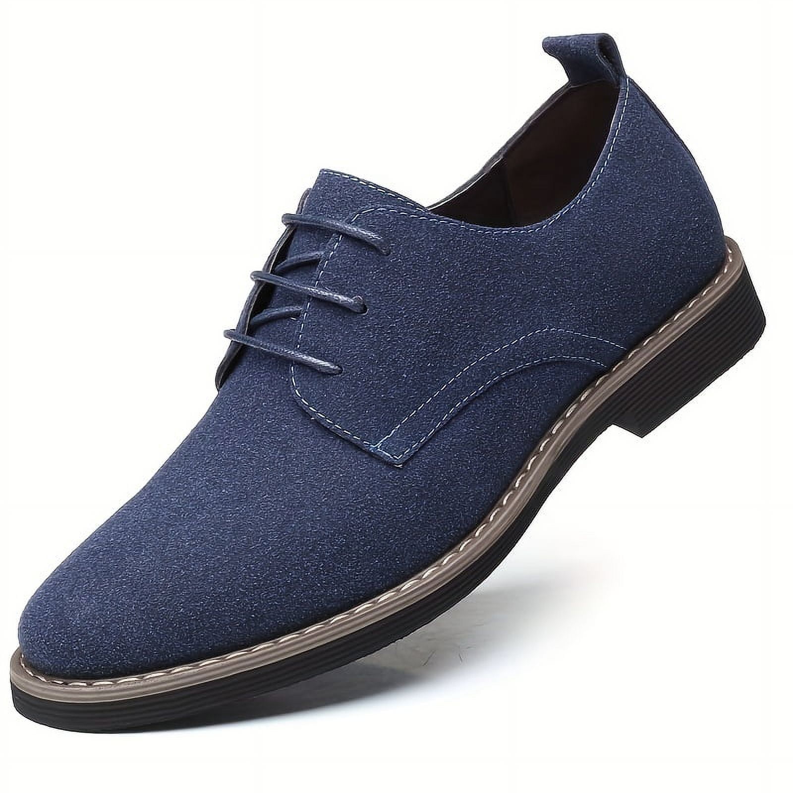 Men's Faux Suede Business Formal Wedding Derby Shoes, Lace-up Front ...