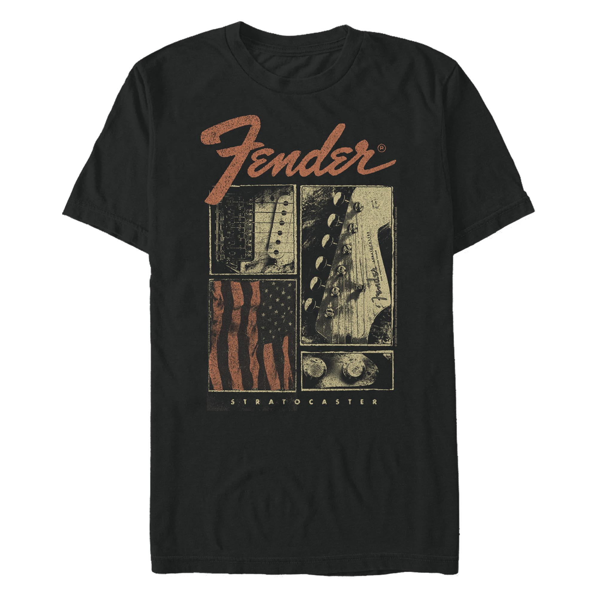 Men's Fender Stratocaster Boxes Graphic Tee Black Small - Walmart.com