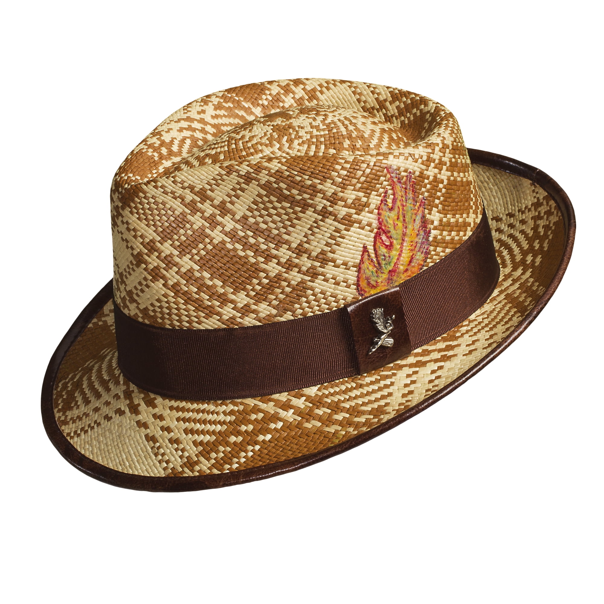 Men's Fenix Panama Checkered Fedora Hat - Walmart.com