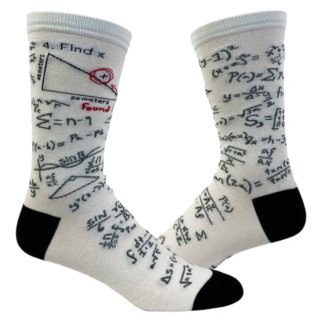 Men's Find X Socks Funny Nerdy Math Science Sarcastic Graphic Novelry ...