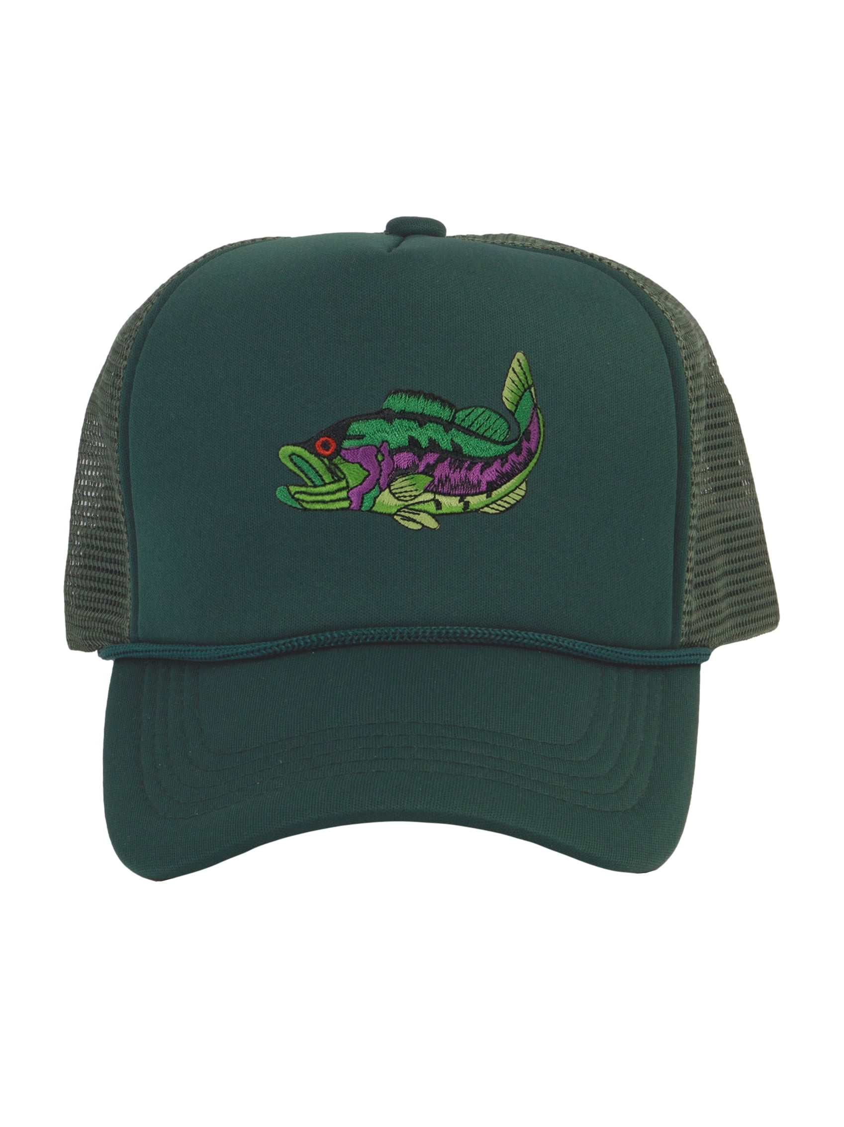 Men's Fishing Cap Outdoor Bass Fisherman Trucker Hat, Forest Green ...