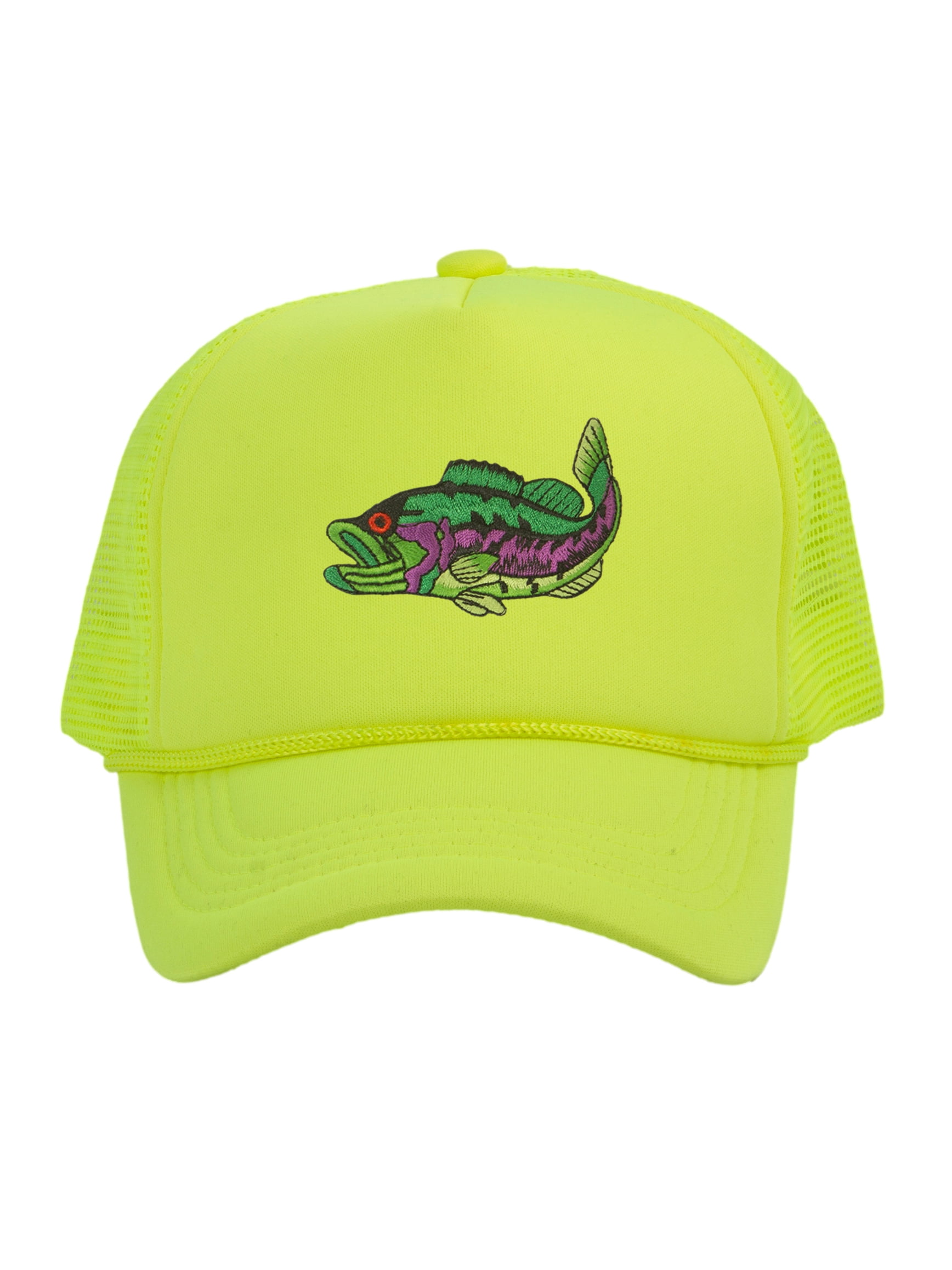 Men's Fishing Cap Outdoor Bass Fisherman Trucker Hat, Neon Yellow ...
