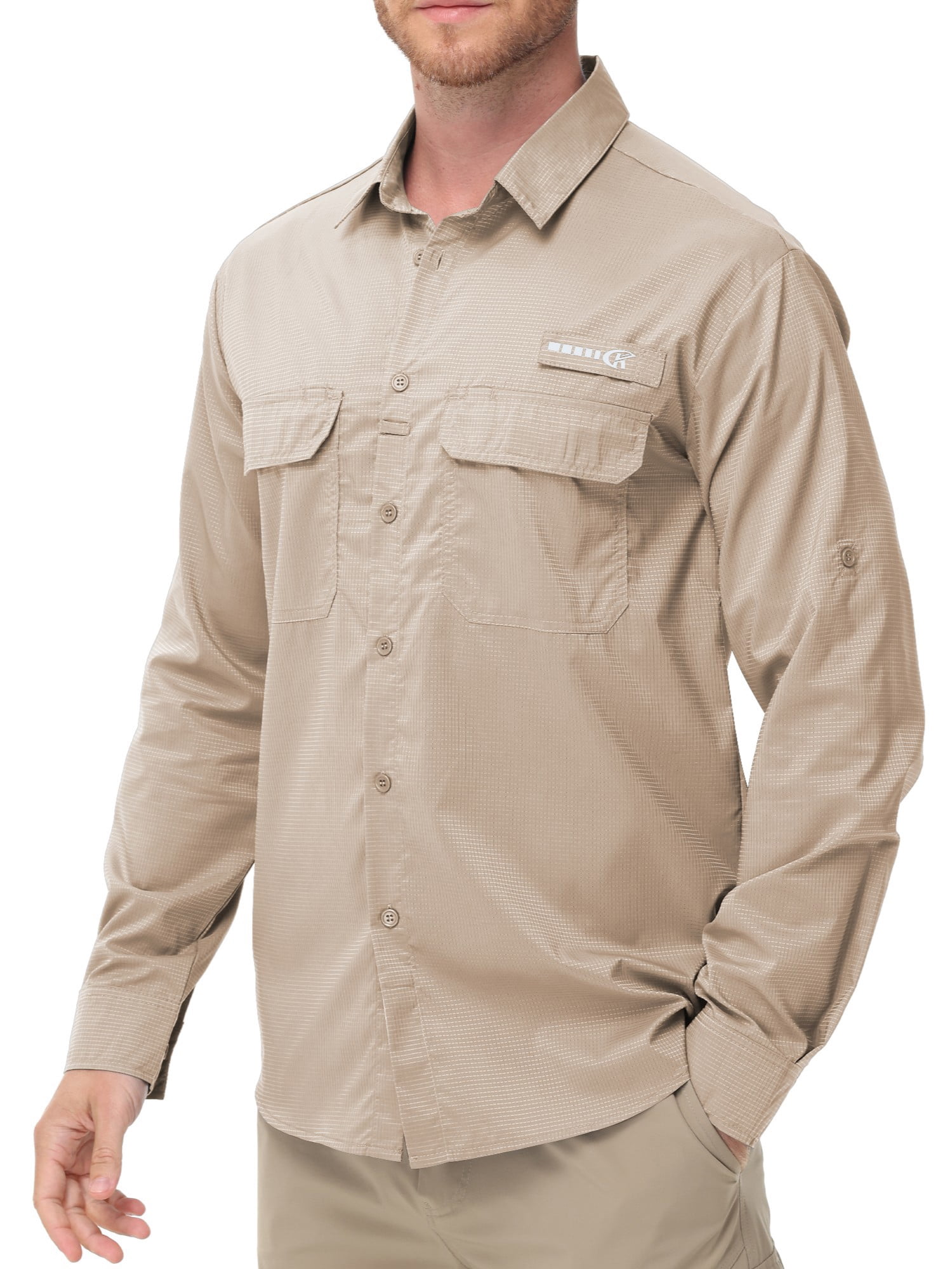 Zehisen Men's Fishing Shirt Long Sleeve UPF 50+ Sun Protection Quick ...