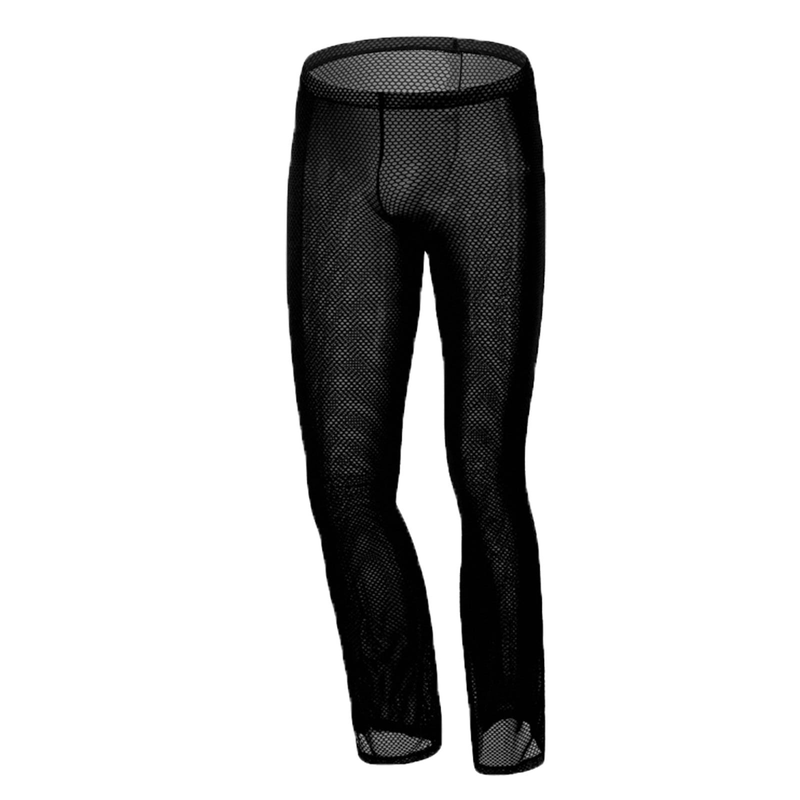 Men's Fishnet Pants Mesh See Through Muscle Leggings Stretchy ...