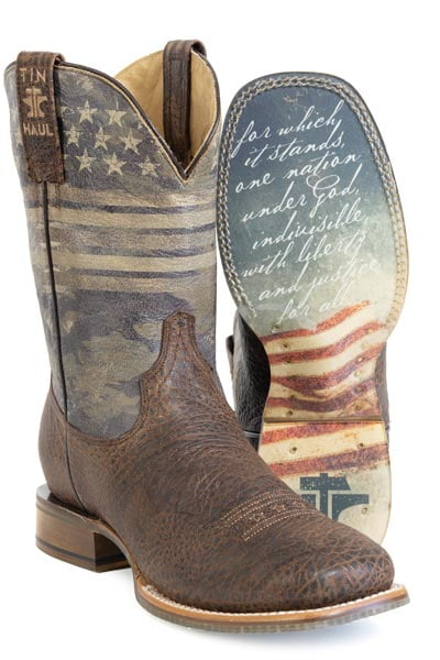 Men's Flag Of The Proud Boots With Pledge Of Allegiance Sole Handmade ...