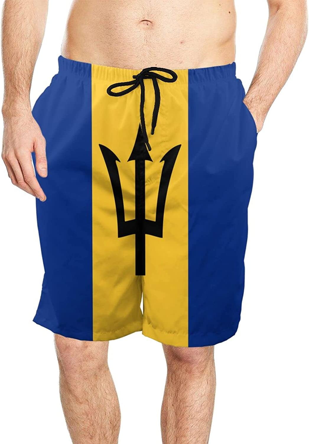Men's Flag of Barbados Quick Dry Surf Swim Trunks Beach Board Shorts ...