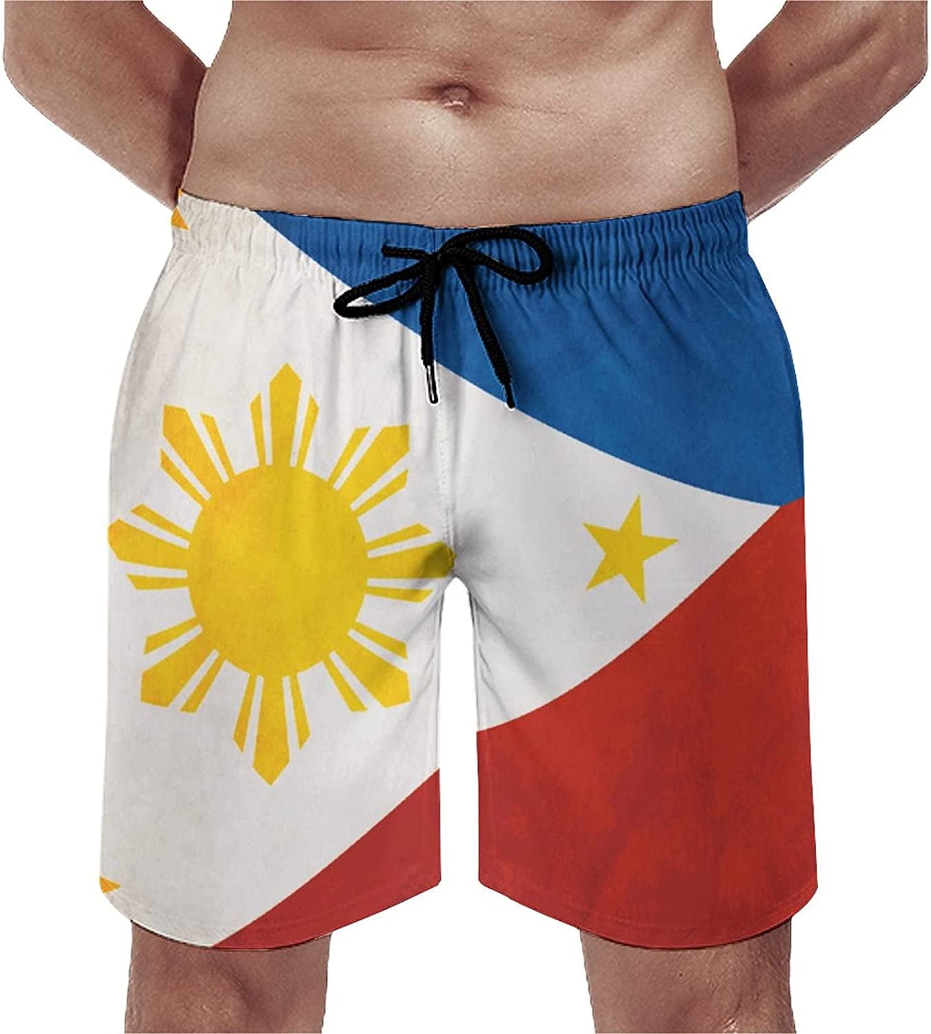 Men's Flag-of-the-Philippines Swim Trunks Quick Dry Bathing Suit Casual ...
