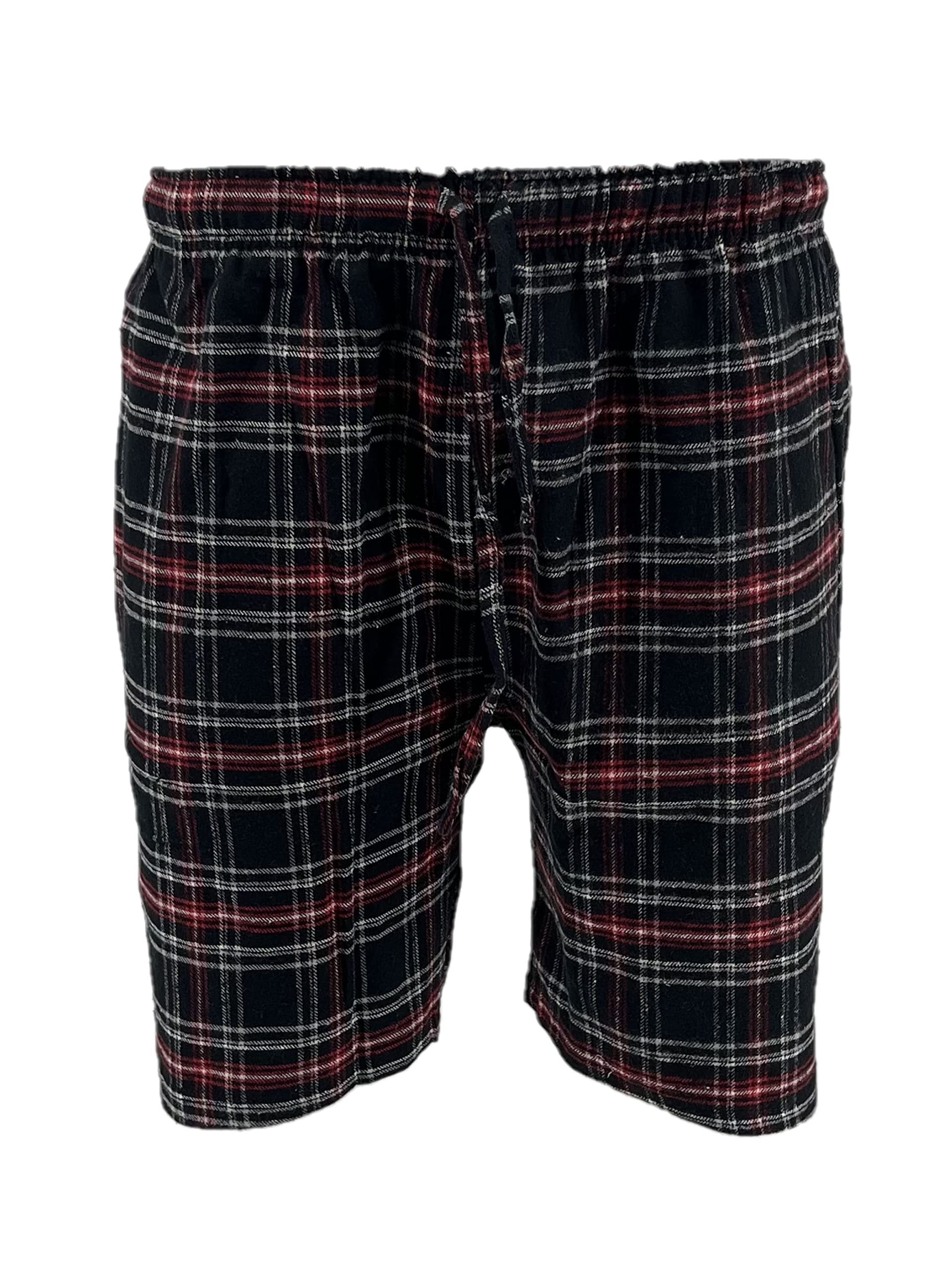 Republic Blue Men's Super Soft Cotton Flannel Pajama Shorts - Plaid ...