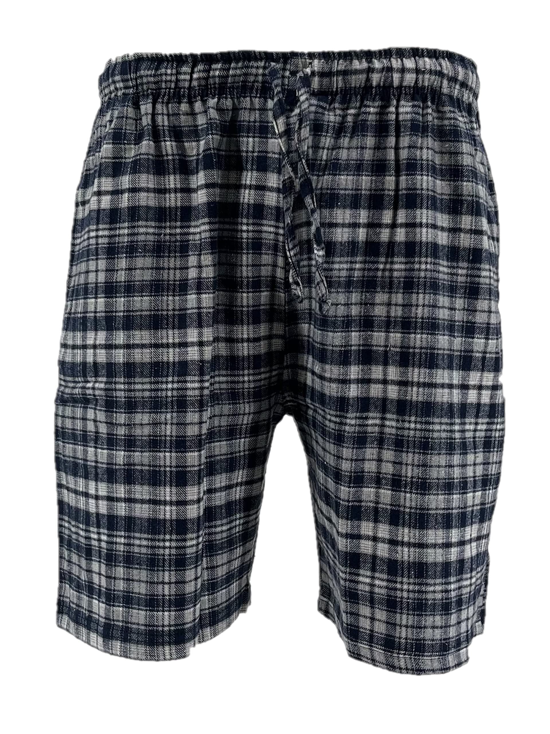 Men's Flannel Pajama Shorts - Super Soft Cotton Plaid Shorts with ...