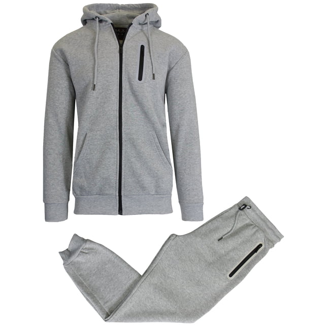 Men’s Fleece-Lined Hoodie & Jogger 2-Piece Set With Reflective Design ...