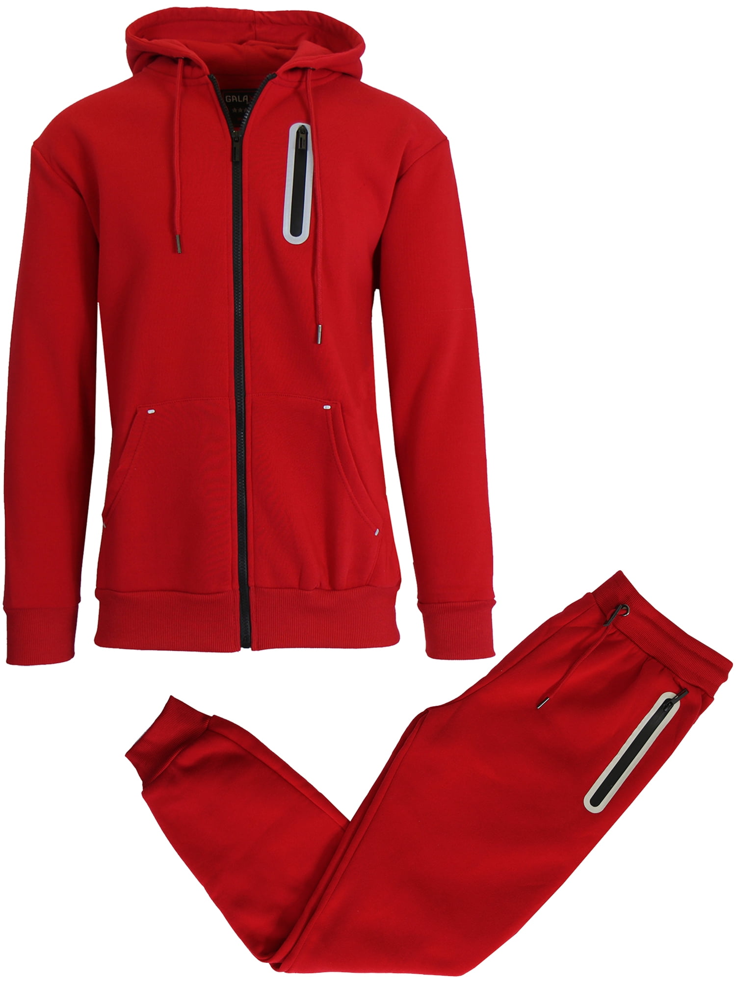 Men’s Fleece-Lined Hoodie & Jogger 2-Piece Set With Reflective Design ...