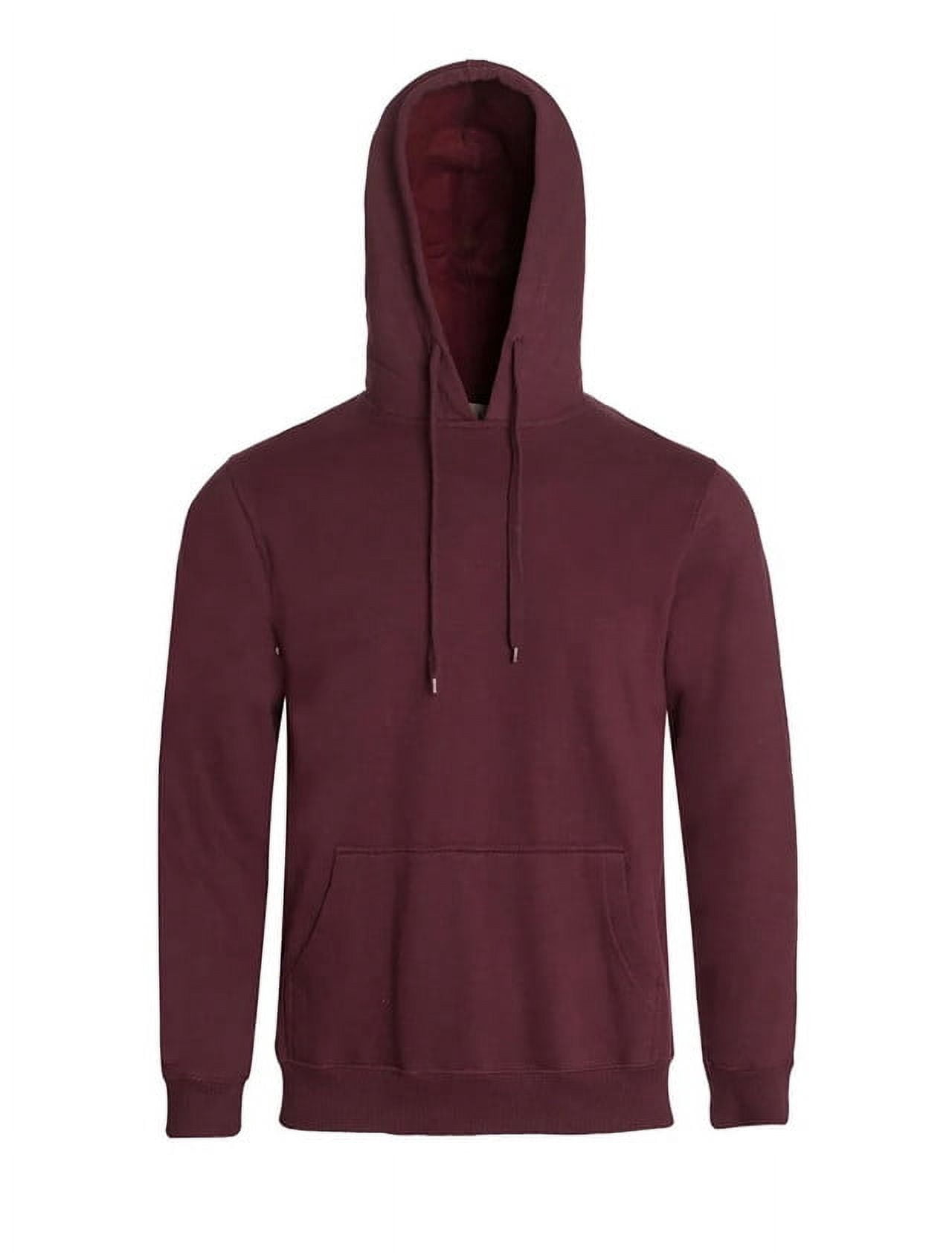 Men's Fleece Pullover Hoodie Long Sleeve Drawstrings 2 Side Pockets ...