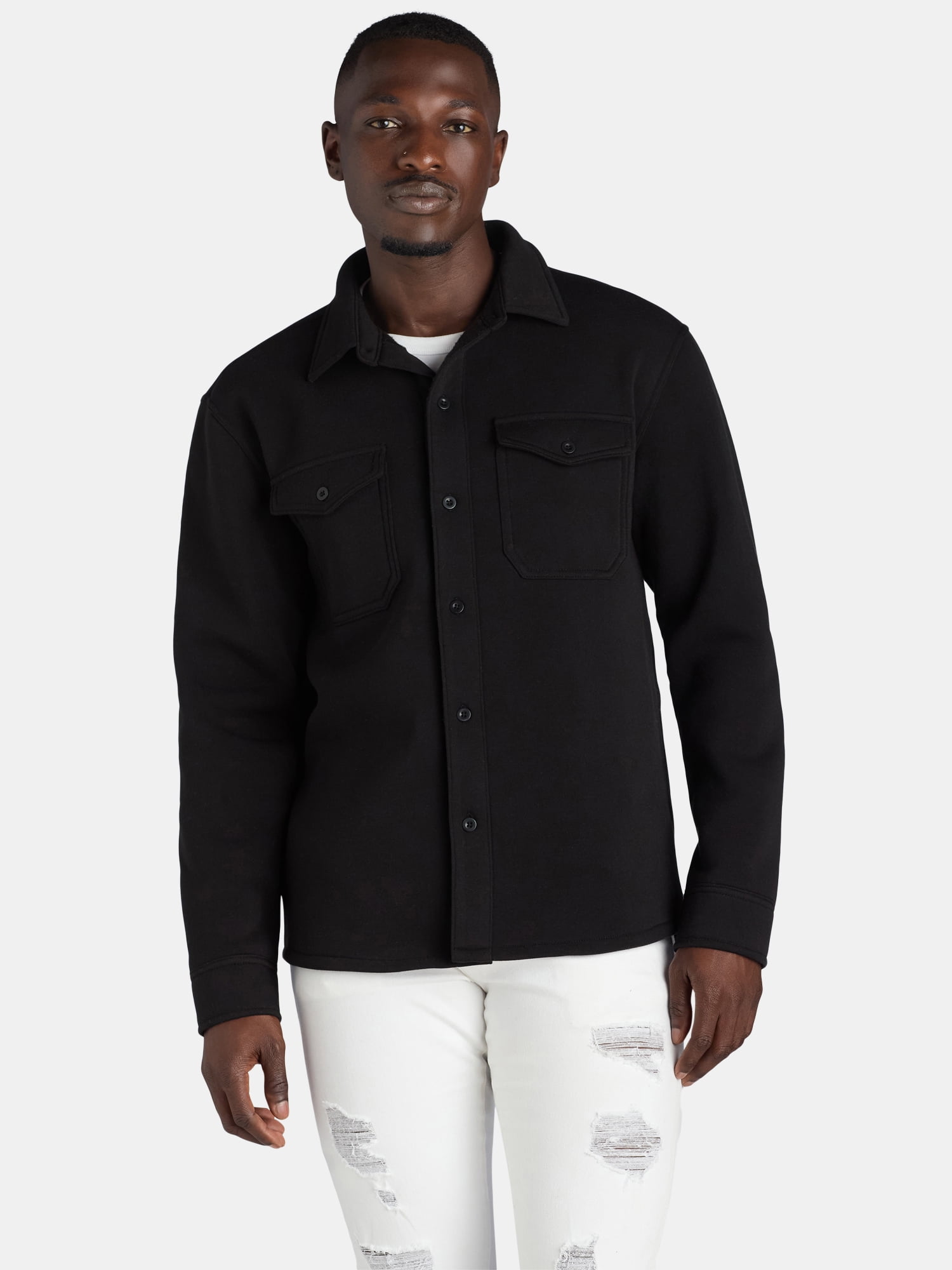 Lazer Men's and Big Men’s Fleece Shacket, Sizes XS-3XL - Walmart.com