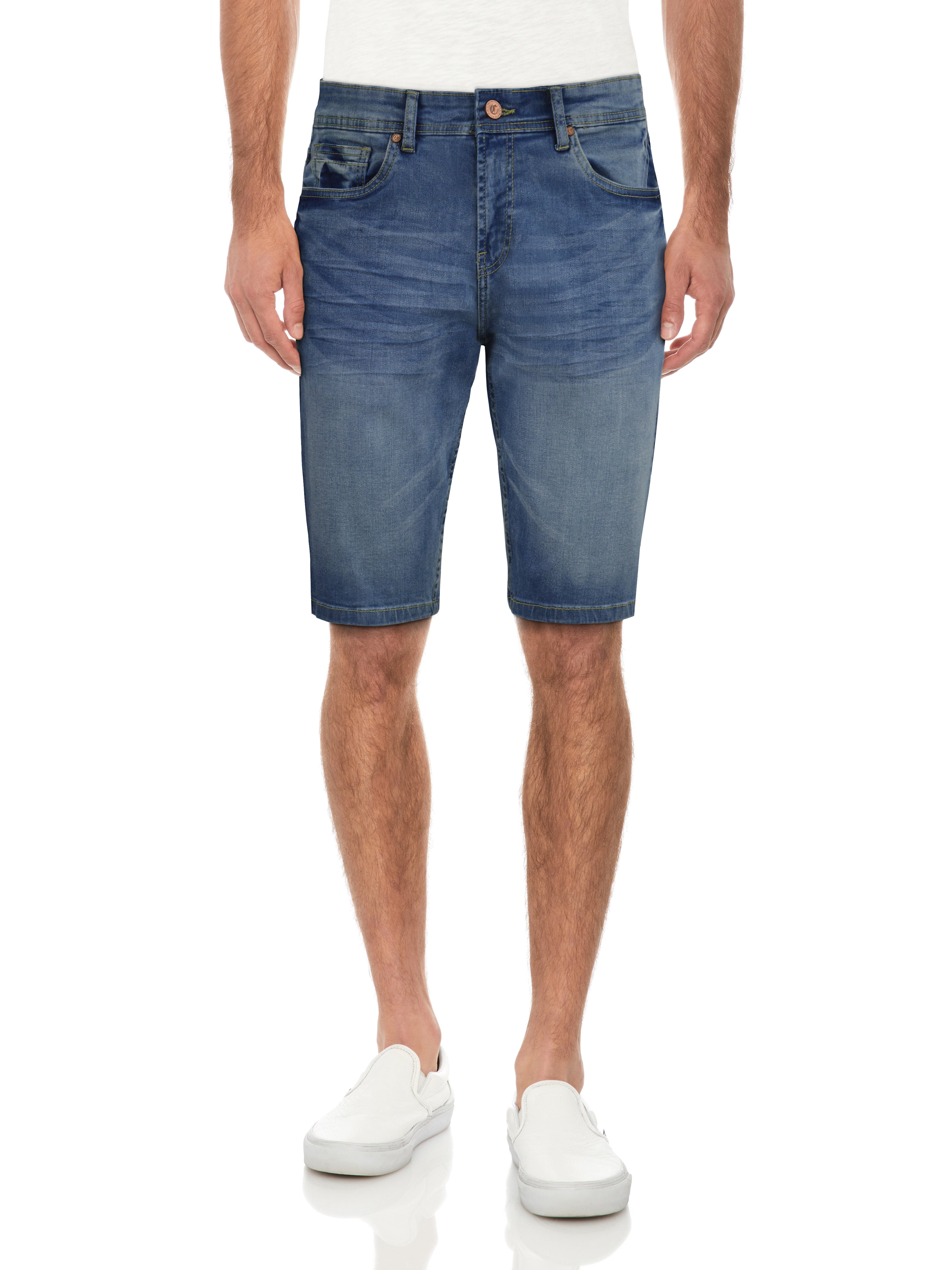 Men's Flex Stretch Slim Skinny Fit Casual Denim Jeans Shorts, Medium ...