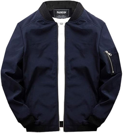 Men's Flight Bomber Jacket Lightweight Softshell Coat Sportwear Zipper ...
