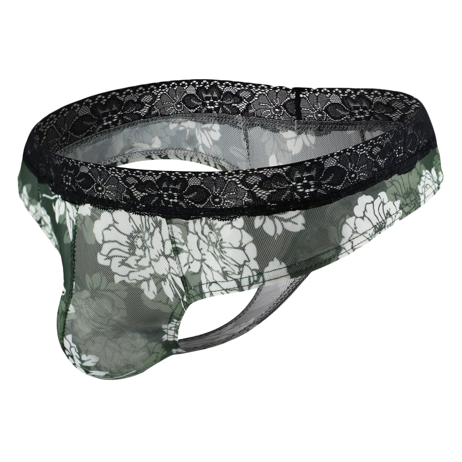 Men's Floral Lace Briefs Crossdressing Thong Role Playing Underwear ...