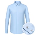Men's Formal Dress Shirts Hidden Button Front French Cuffs Shirt Random ...