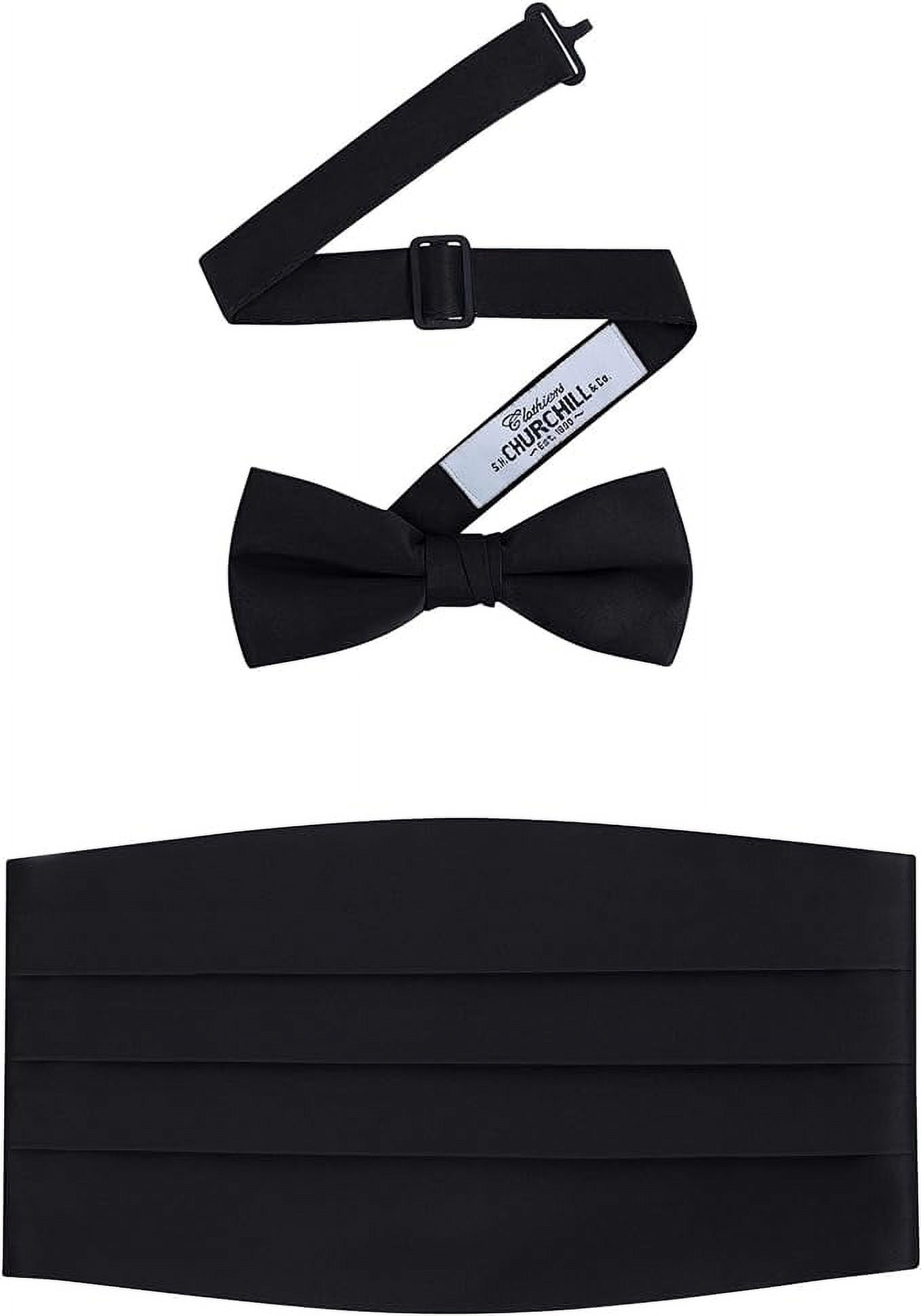 Men's Formal Satin Bowtie and Cummerbund Set - Black, by S. H ...