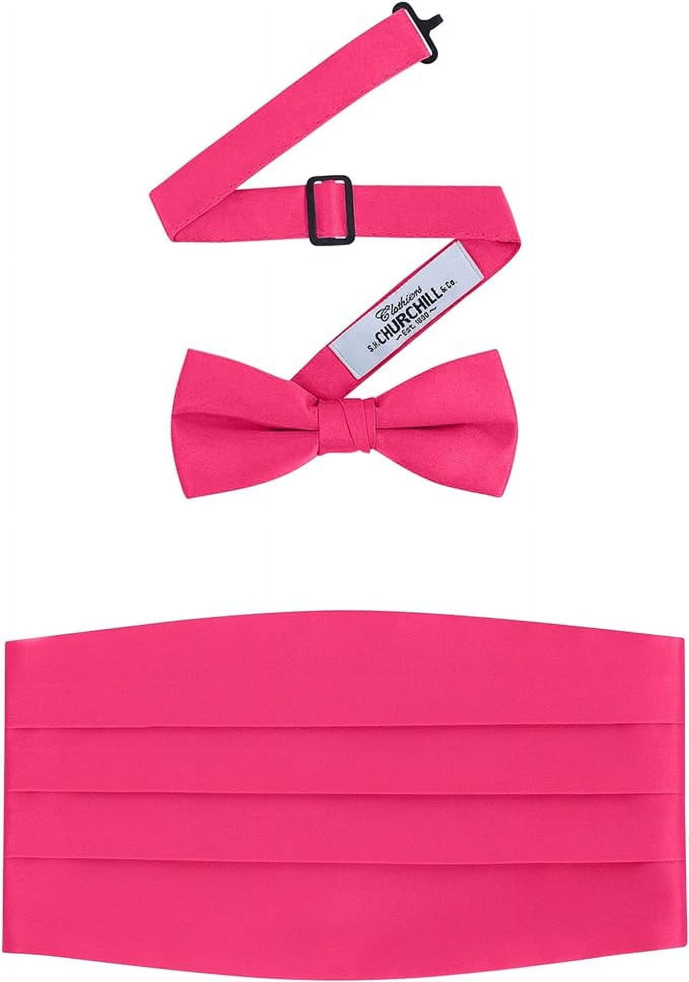 Men's Formal Satin Bowtie and Cummerbund Set - Hot Pink, By S. H ...