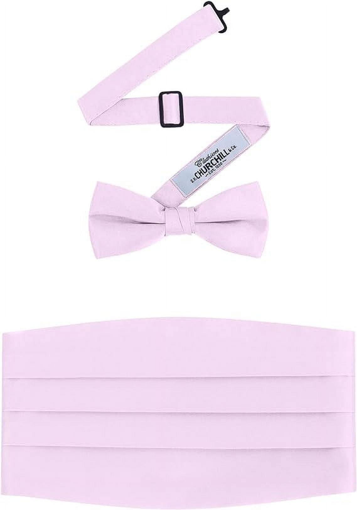 Men's Formal Satin Bowtie and Cummerbund Set - Pink, By S. H. Churchill ...