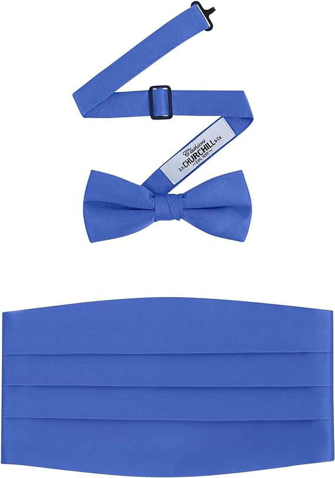 Men's Formal Satin Bowtie and Cummerbund Set - Royal Blue, By S. H ...