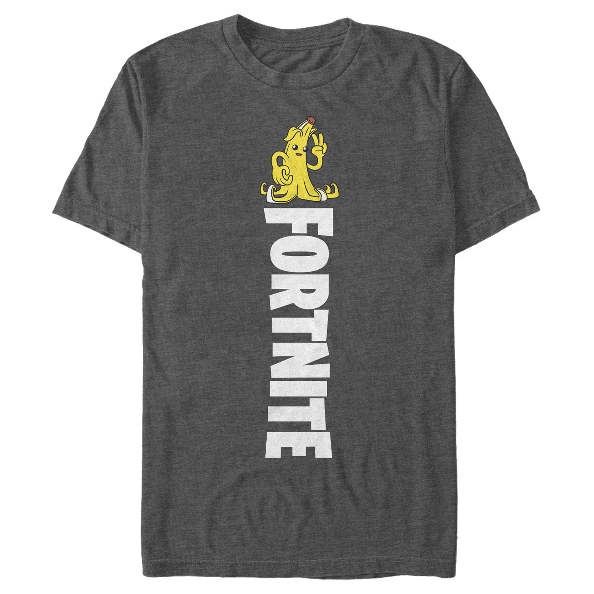 Men's Fortnite Peely Peace Sign Logo Graphic Tee Charcoal Heather ...