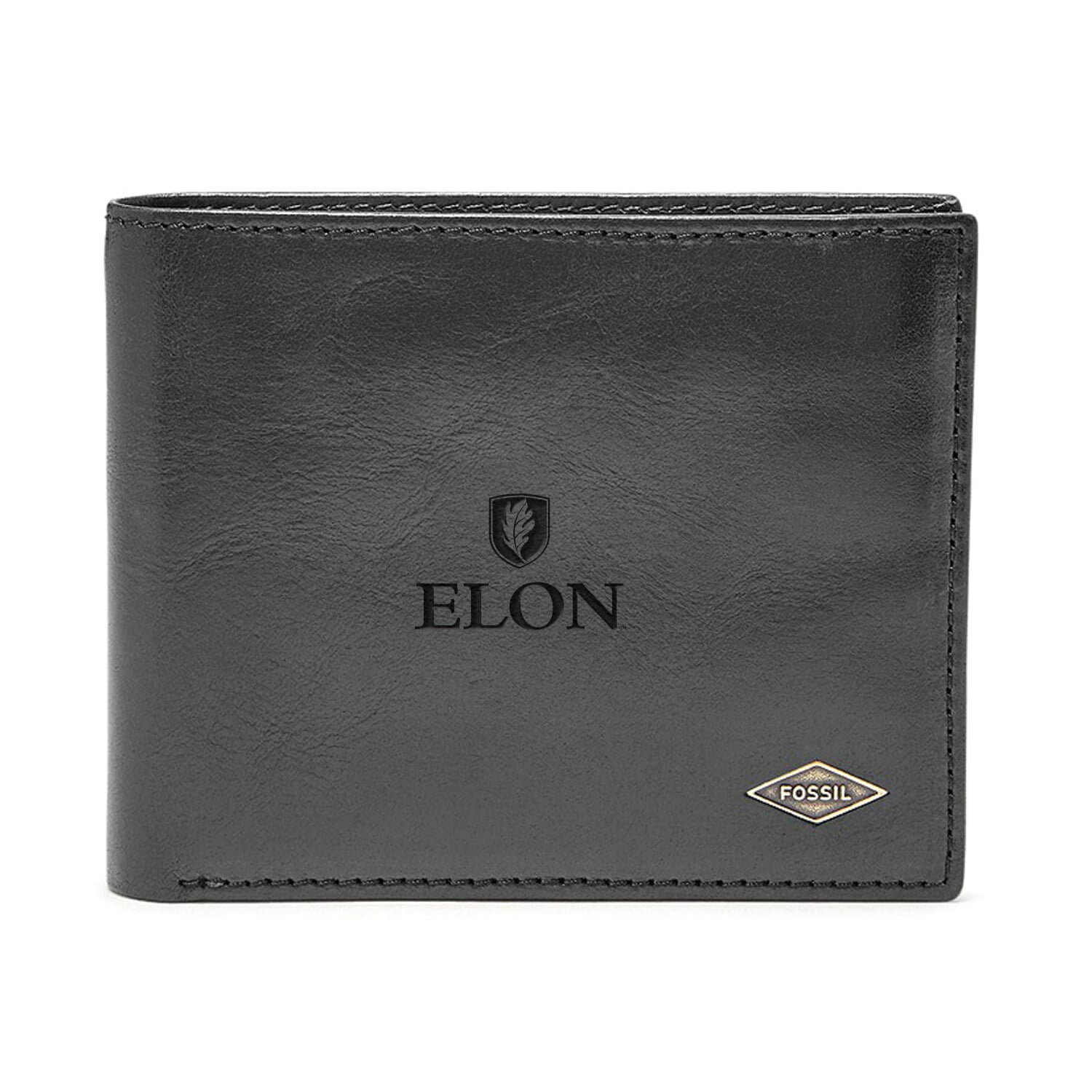 Men's Fossil Black Elon Phoenix Leather Ryan RFID Flip ID Bifold Wallet ...