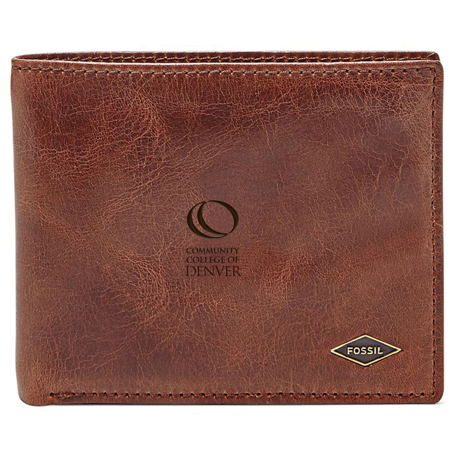 Men's Fossil Brown CCD CityHawks Leather Ryan RFID Flip ID Bifold ...