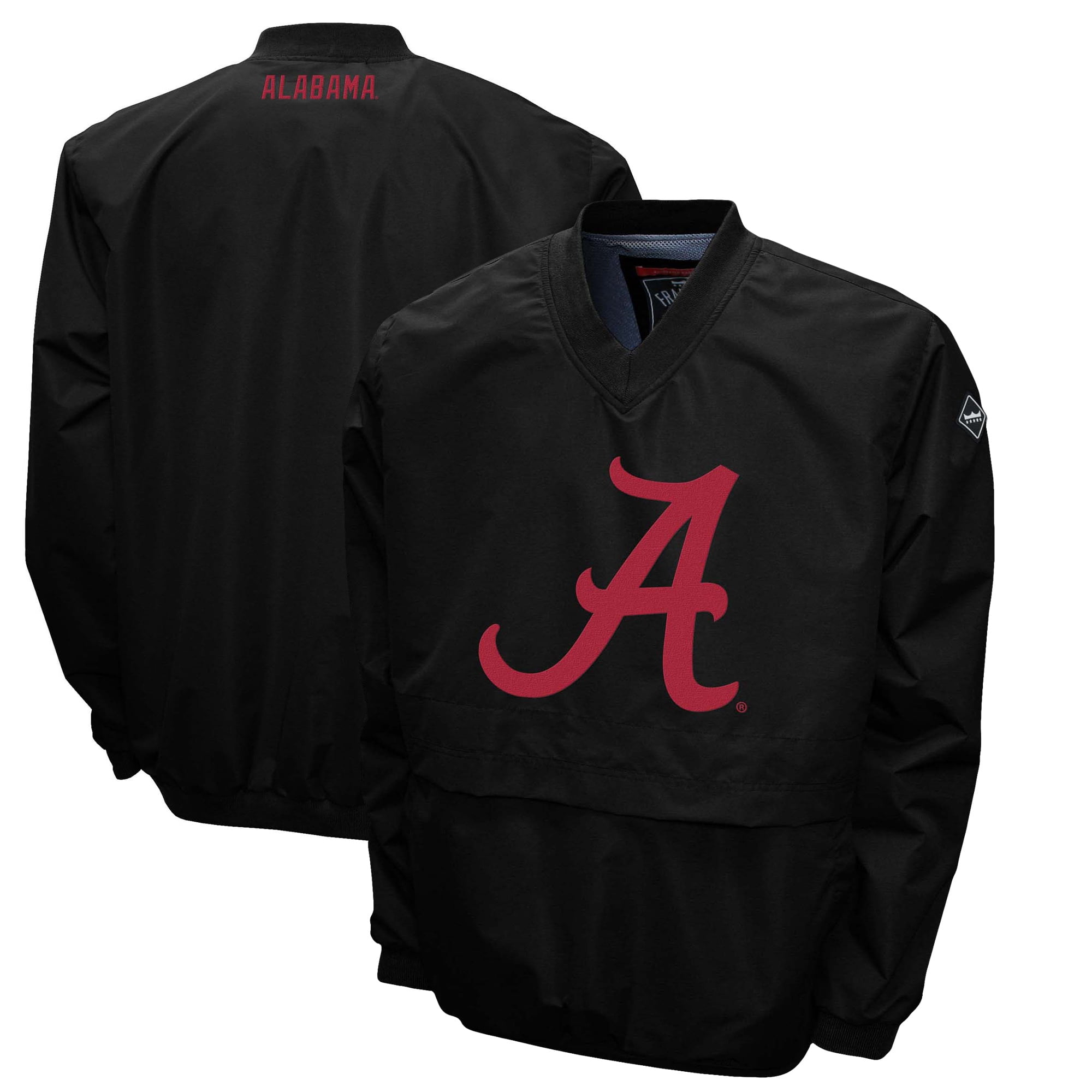 Men's Franchise Club Black Alabama Crimson Tide Windshell Big Logo V ...
