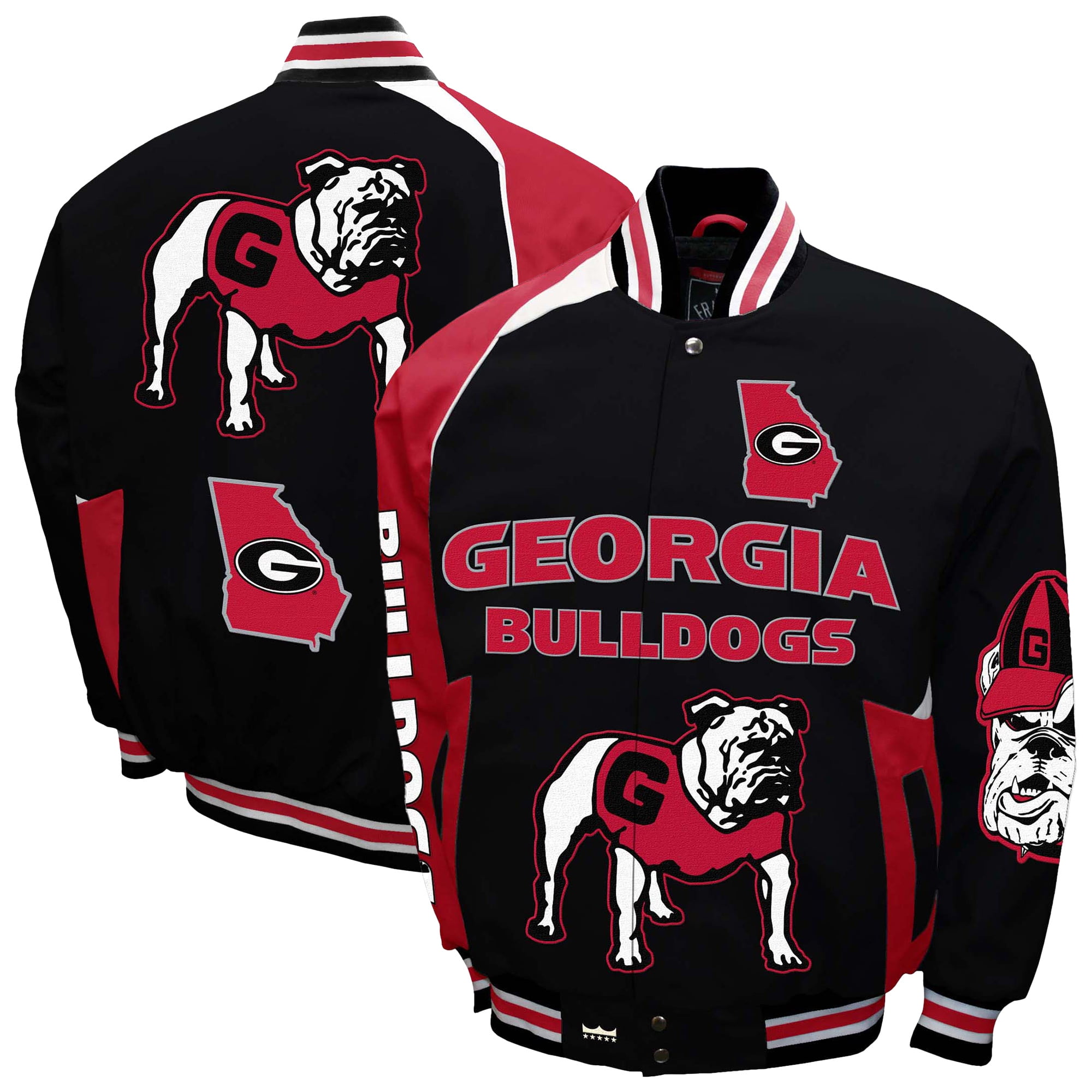 Men's Franchise Club Black Georgia Bulldogs Spirit Cotton Twill Full ...