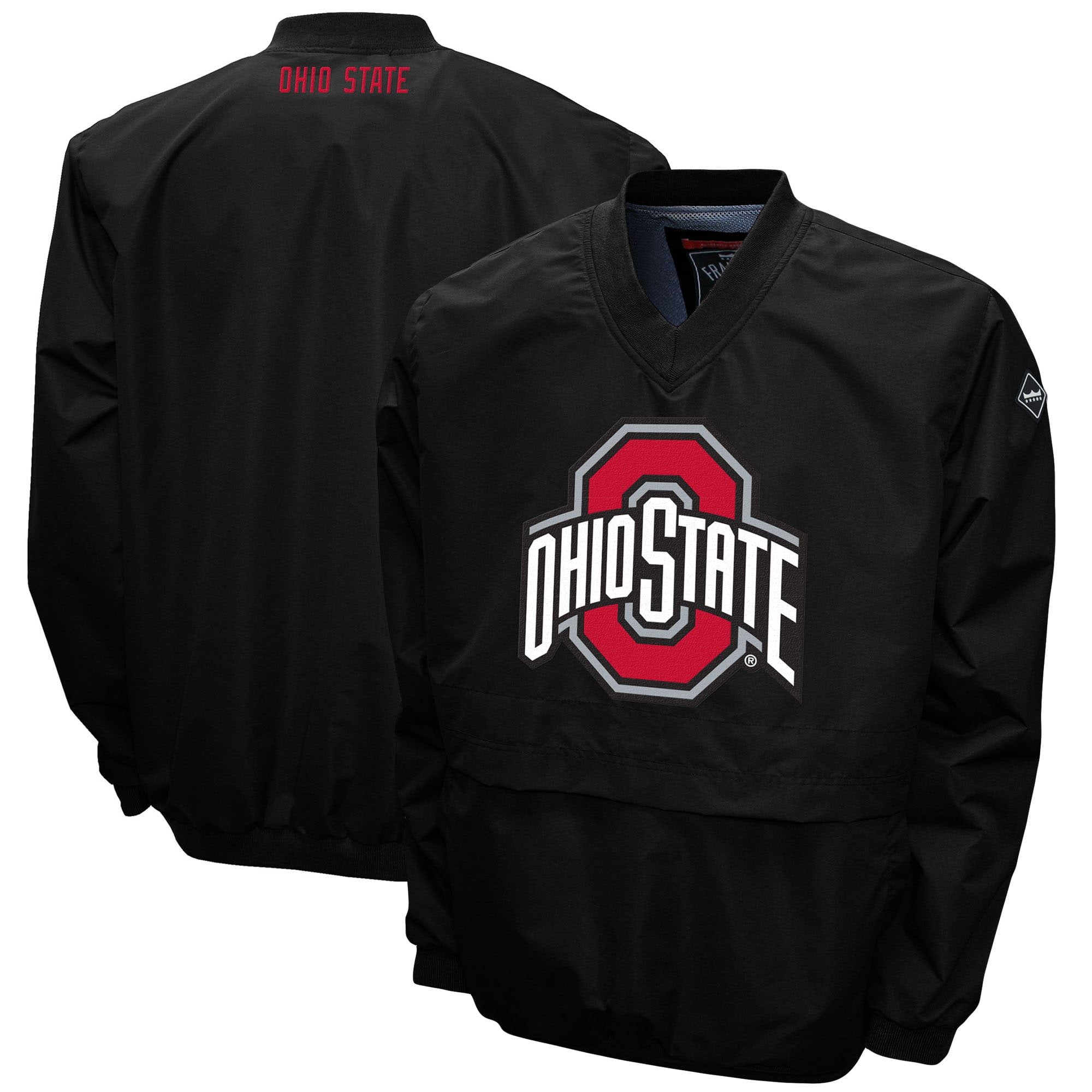 Men's Franchise Club Black Ohio State Buckeyes Big Logo Windshell V ...