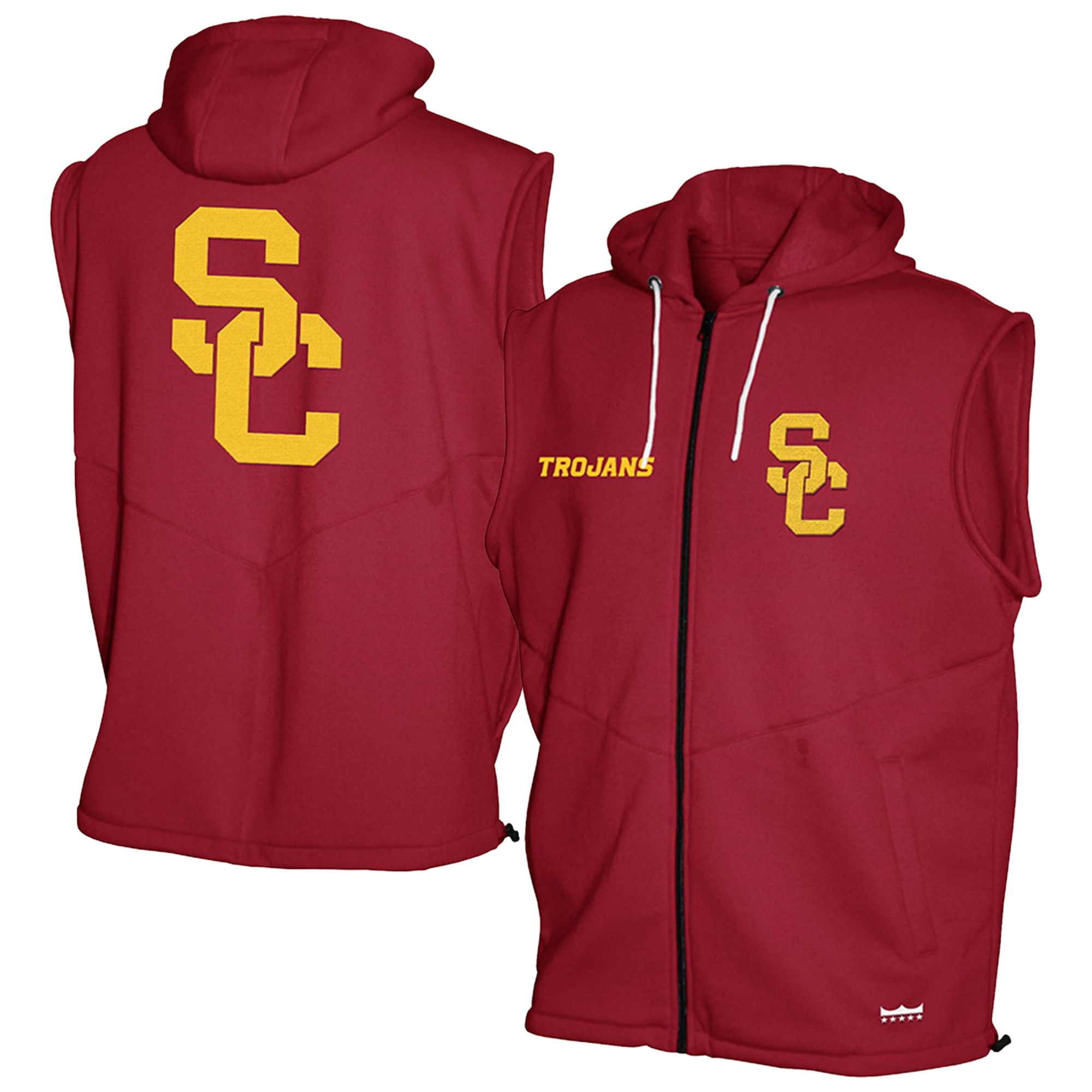 Men's Franchise Club Cardinal USC Trojans Gym Fleece Full-Zip Hoodie ...